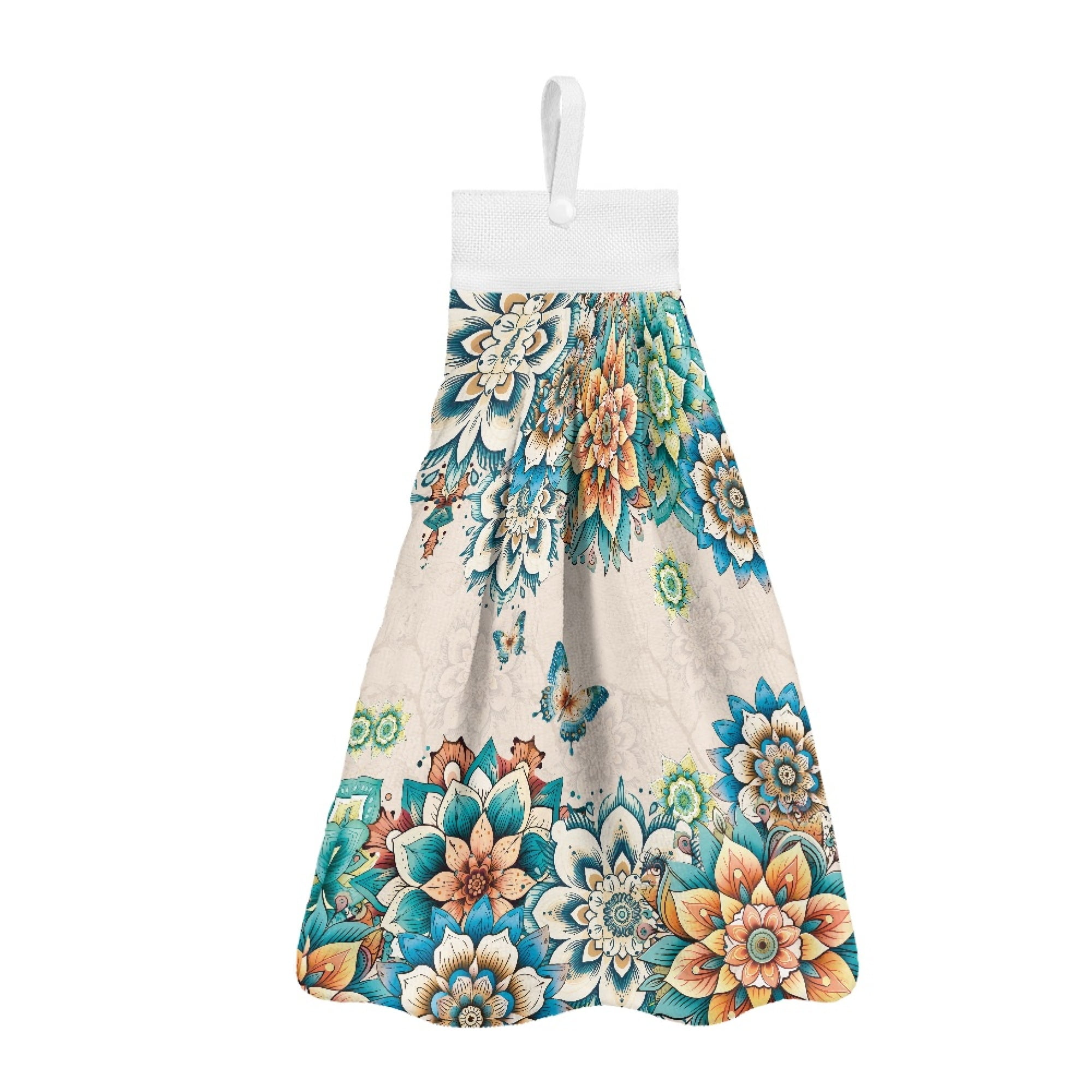 ZIATUBLE Boho Mandala Floral Hand Drying Towels Butterfly Bathroom Hand ...