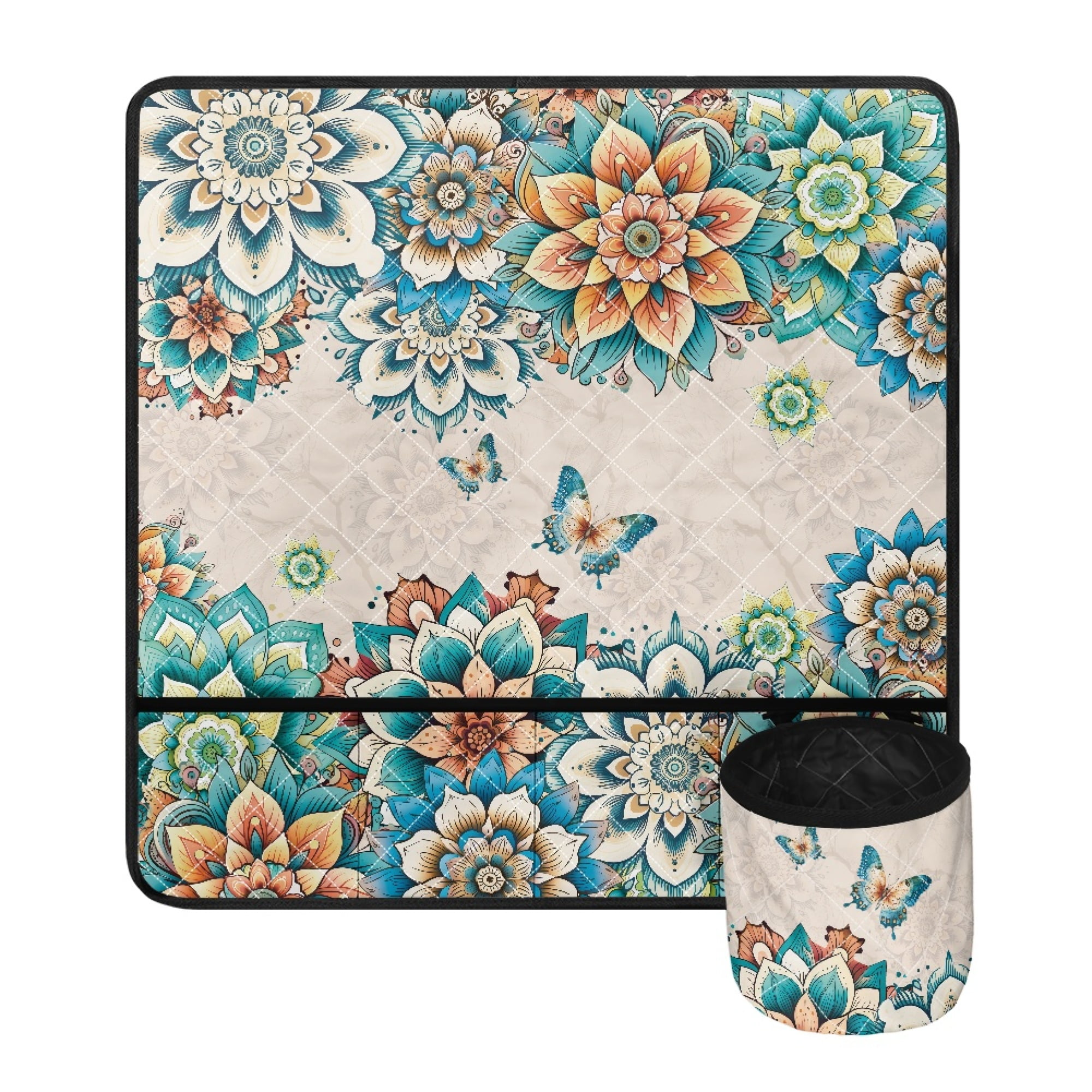 ZIATUBLE Boho Mandala Flower Sewing Machine Pad Butterfly Sewing ...