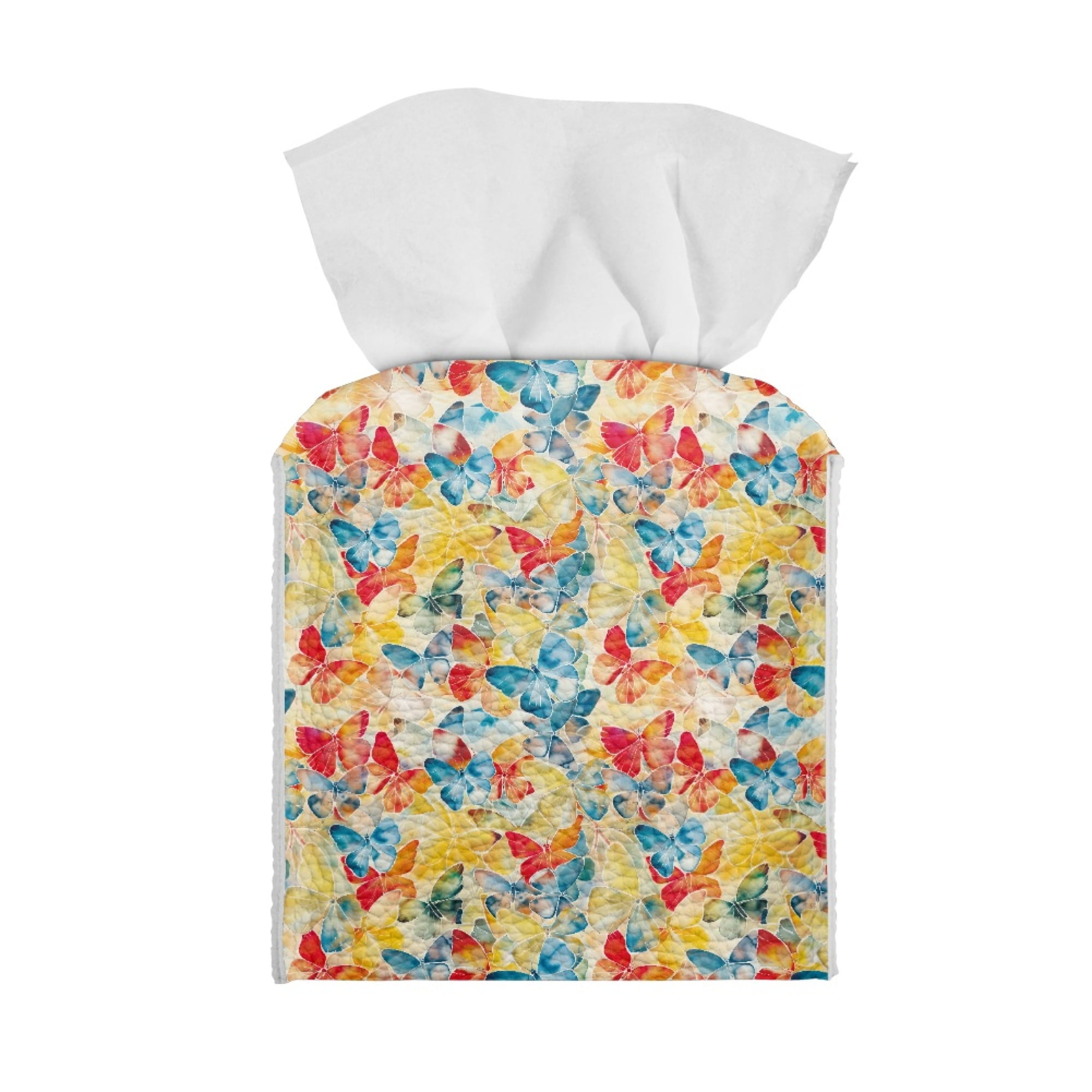 ZIATUBLE Butterfly Leather Tissue Box Cover Square Tissue Box Holder ...