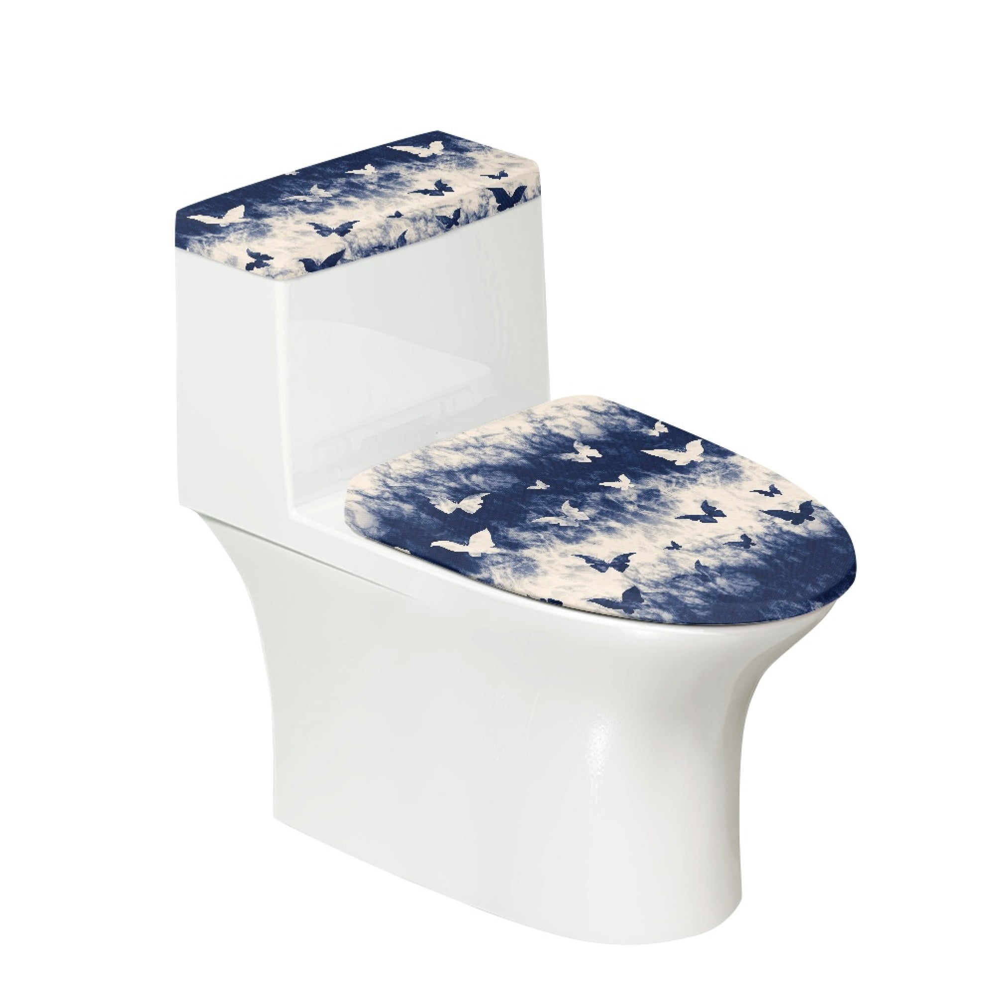 ZIATUBLE Butterfly Toilet Lid Covers Set Oval Toilet Lid and Tank Cover ...