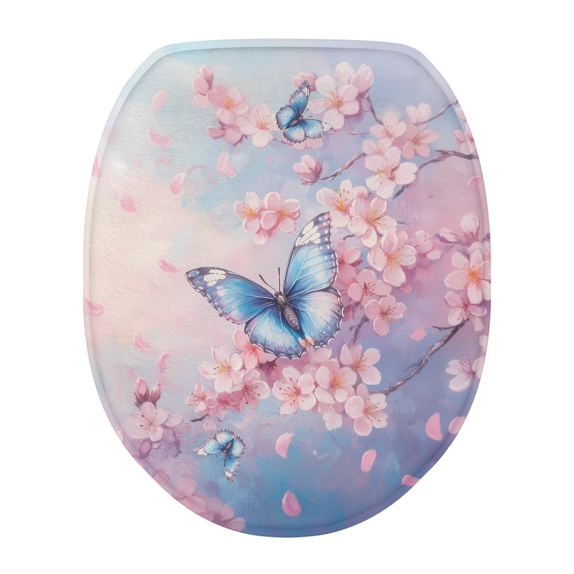 ZIATUBLE Butterfly Toilet Lids Covers Cherry Blossom Toilet Lid Covers ...