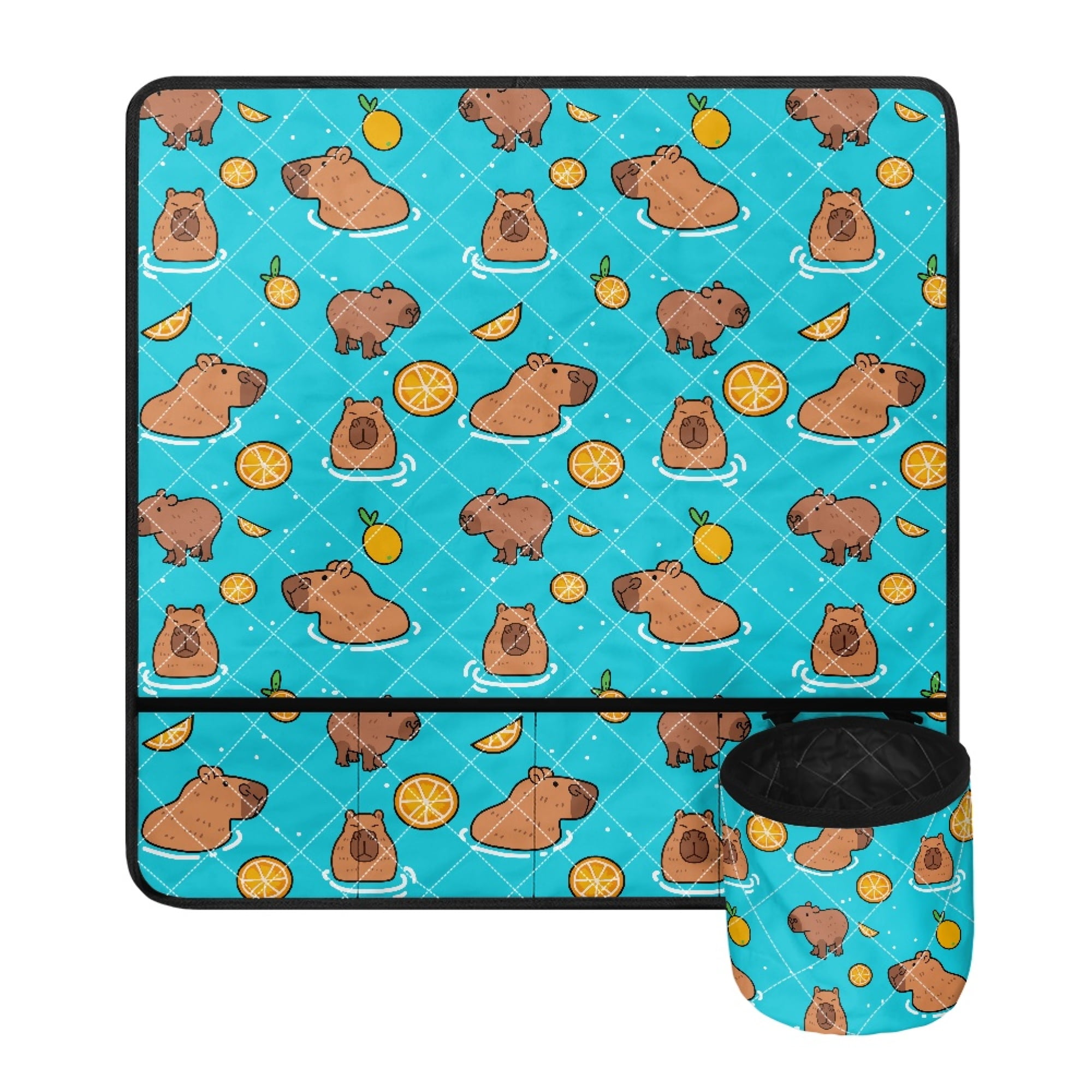 ZIATUBLE Capybara Sewing Machine Mat Reduce Vibration Orange Sewing ...