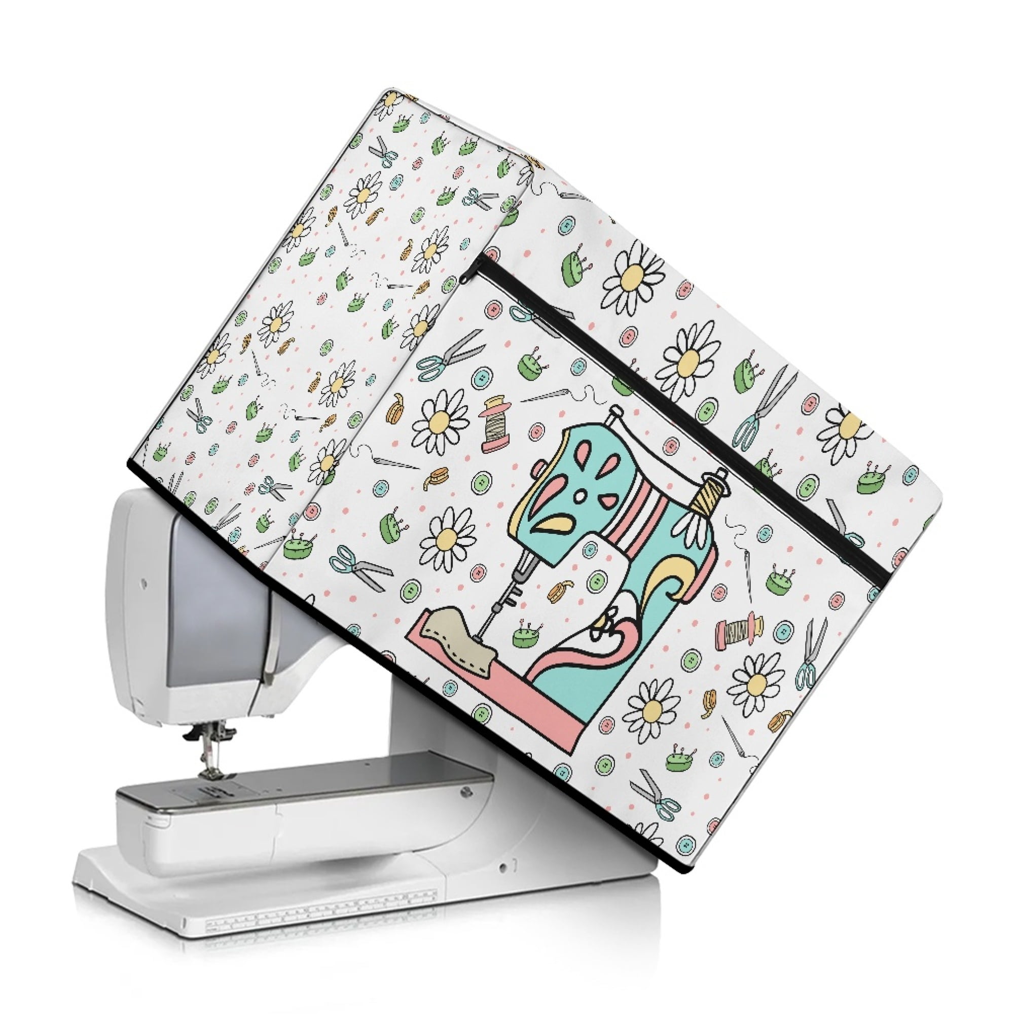 ZIATUBLE Cartoon Sewing Machine Print Sewing Machine Protect Cover ...