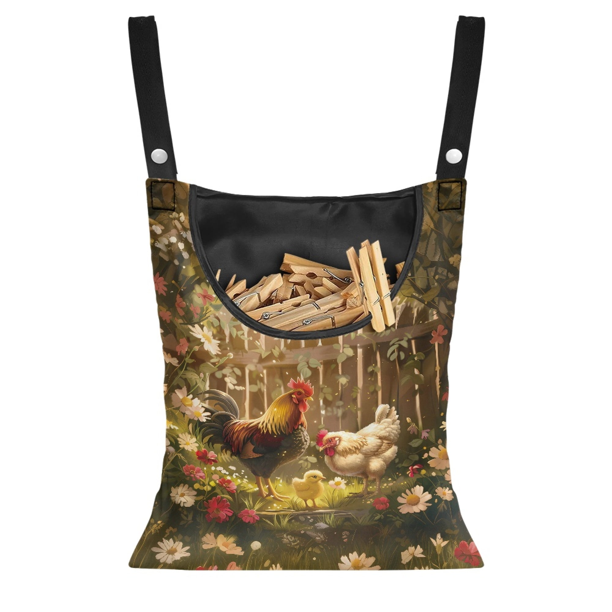 ZIATUBLE Chicken Clothespins Bag Daisy Hanging Storage Organizer Rack ...