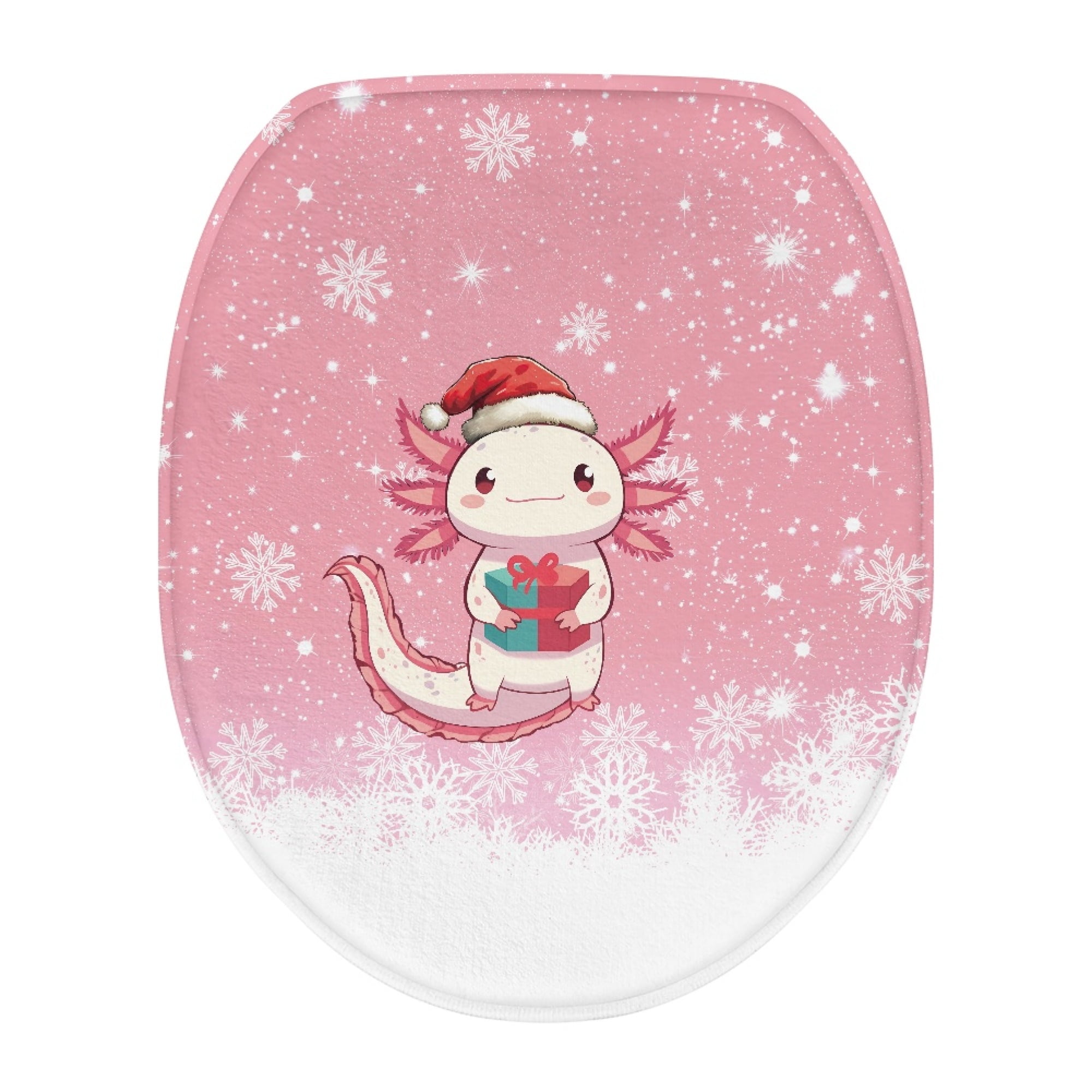 ZIATUBLE Christmas Axolotl Toilet Lid Seat Cover Snowflake Toilet Seat ...