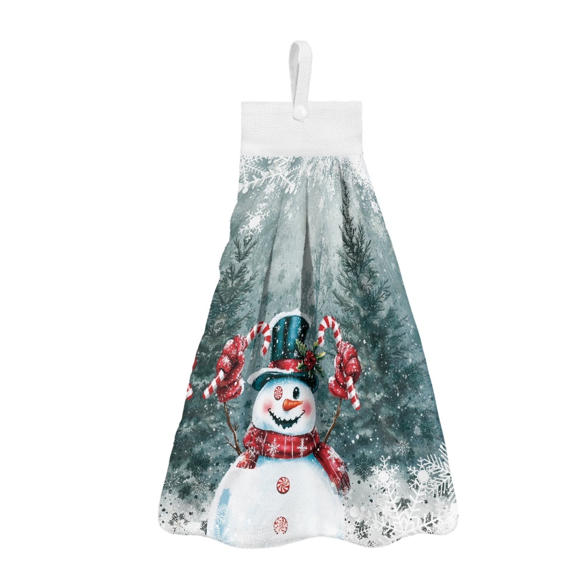 ZIATUBLE Christmas Snowman Hand Drying Towels Snowflakes Dish Towels ...