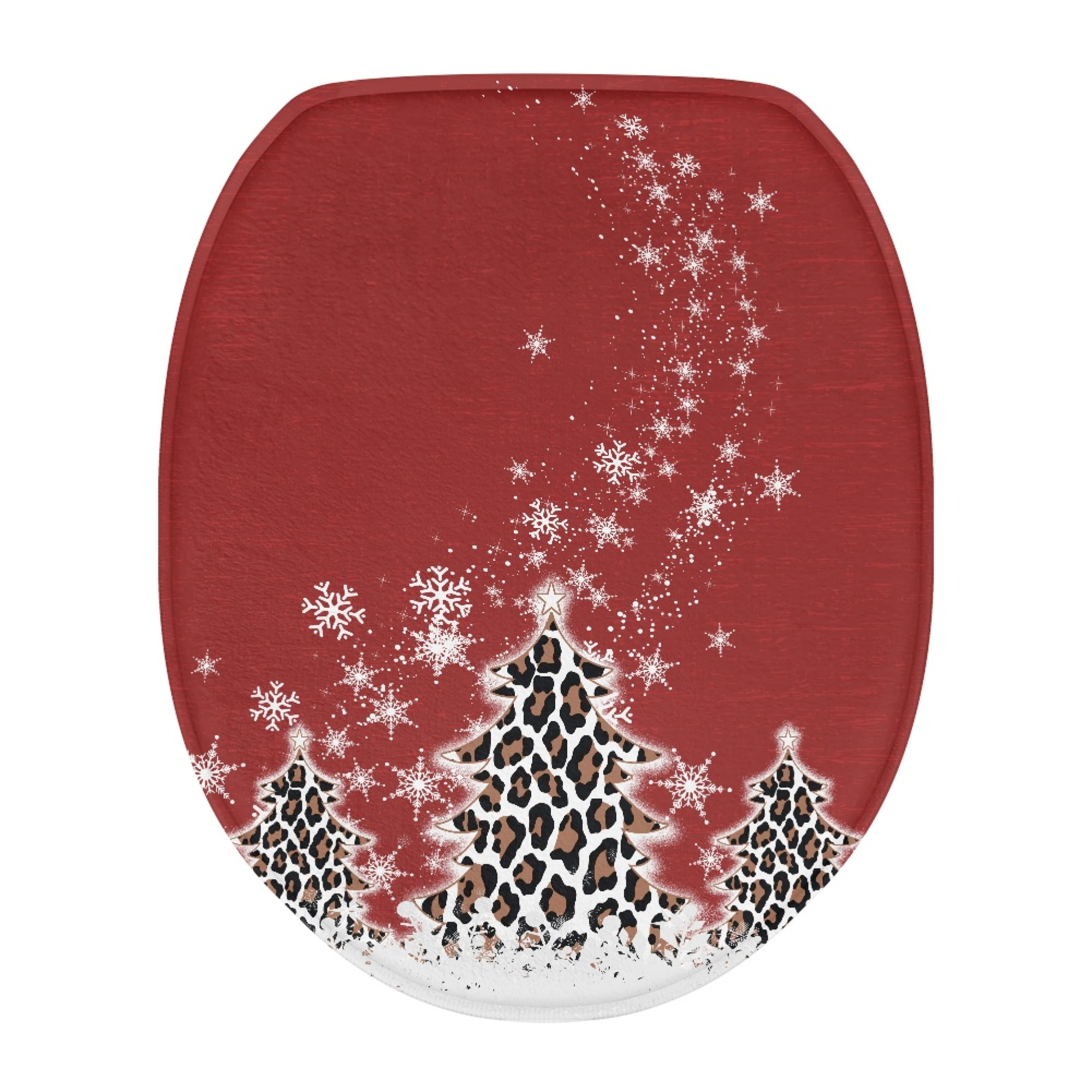 ZIATUBLE Christmas Tree Toilet Lid Dust Cover Snowflake Decorative ...