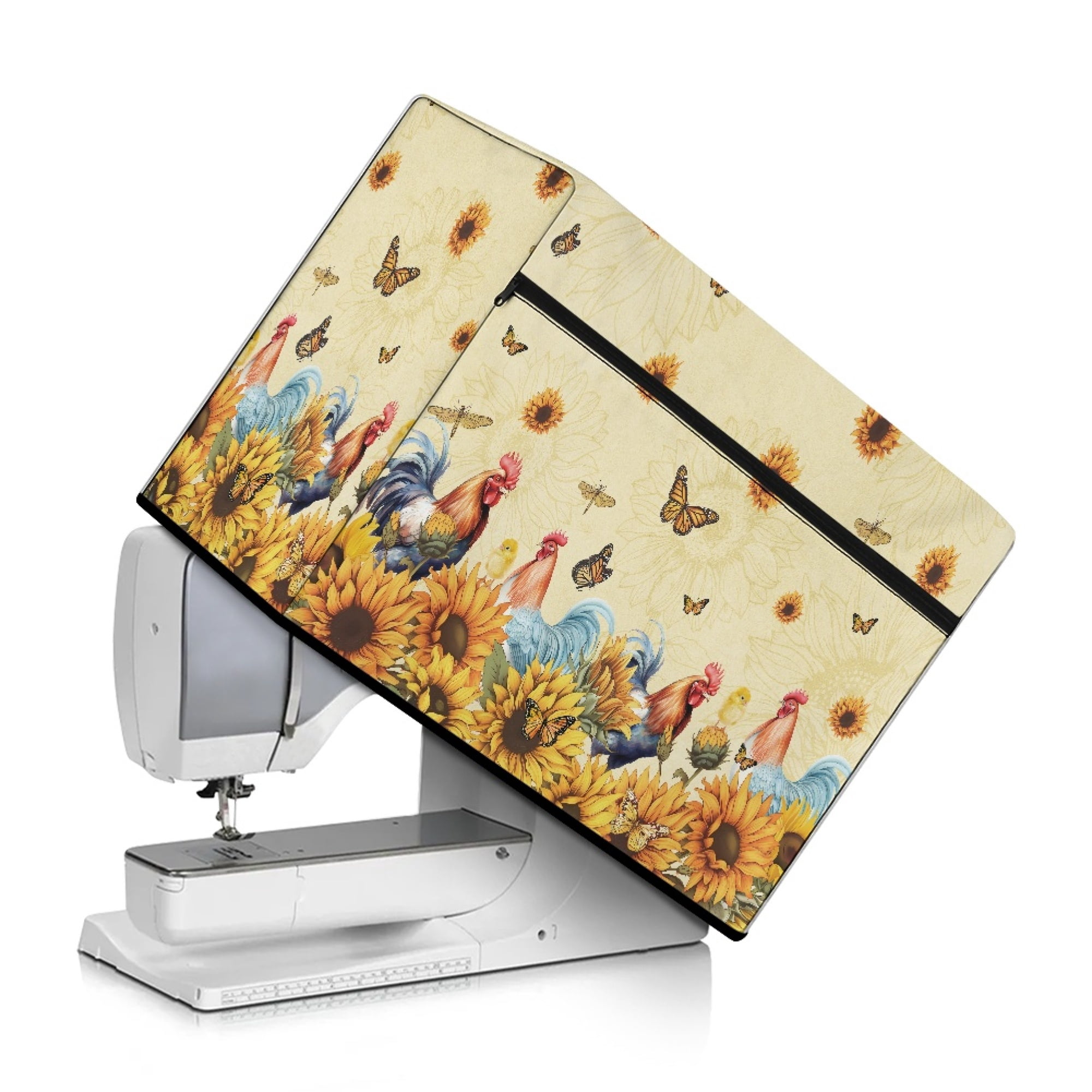 ZIATUBLE Cock Sunflower Sewing Machine Protective Dust Cover Butterfly ...