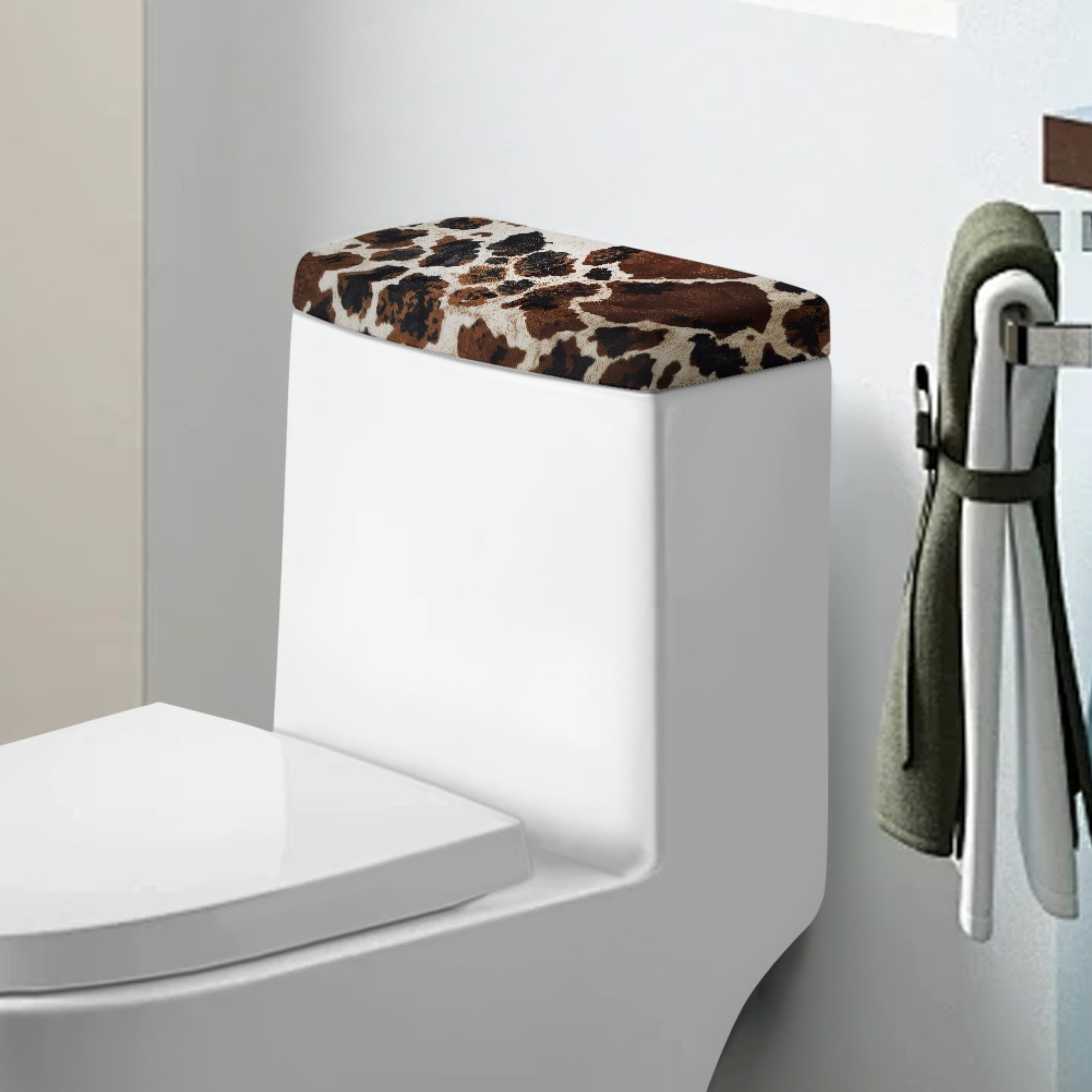 ZIATUBLE Cow Pattern Toilet Top Cover Universal Toilet Tank Lid ...
