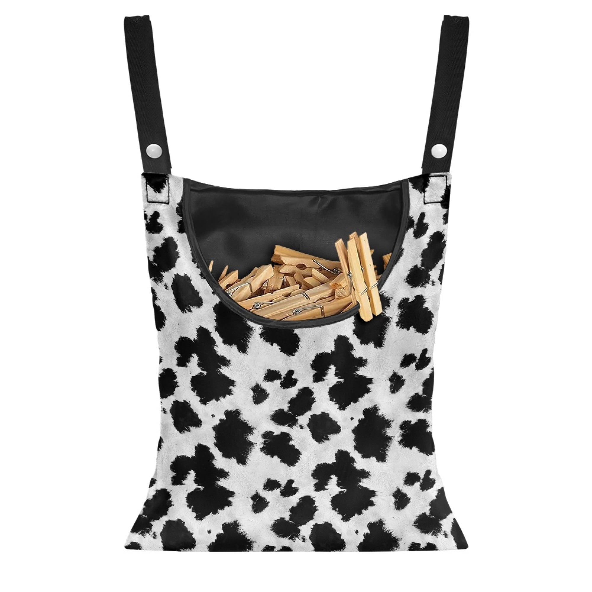 ZIATUBLE Cow Print Clothes Pin Hanging Bag Washable Hanging Clothespin ...