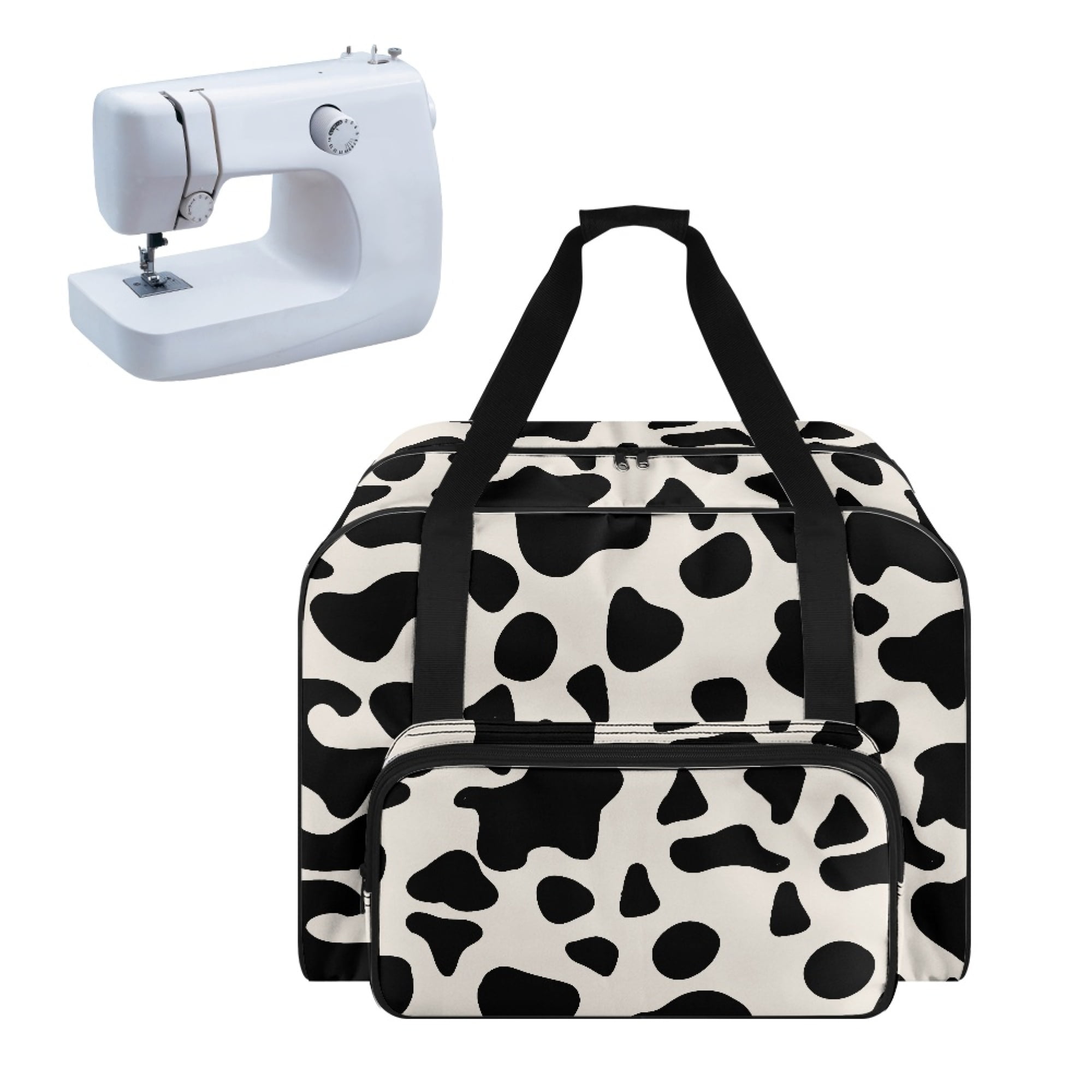 ZIATUBLE Cow Print Portable Carrying Totes Reusable Sewing Machine Tote ...