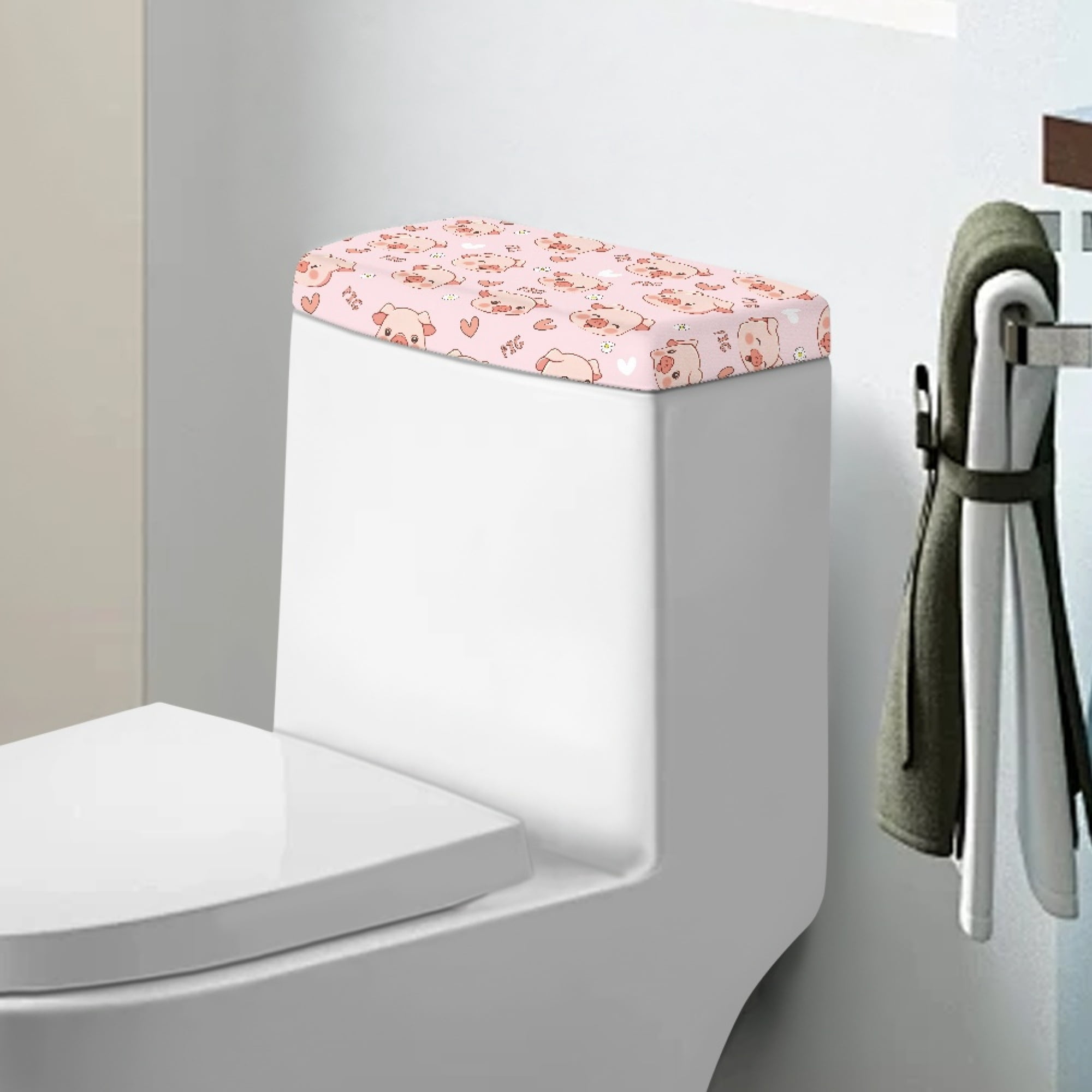 ZIATUBLE Cute Pigs Toilet Cover Toilet Tank Dustproof Toilet Tank Cover ...