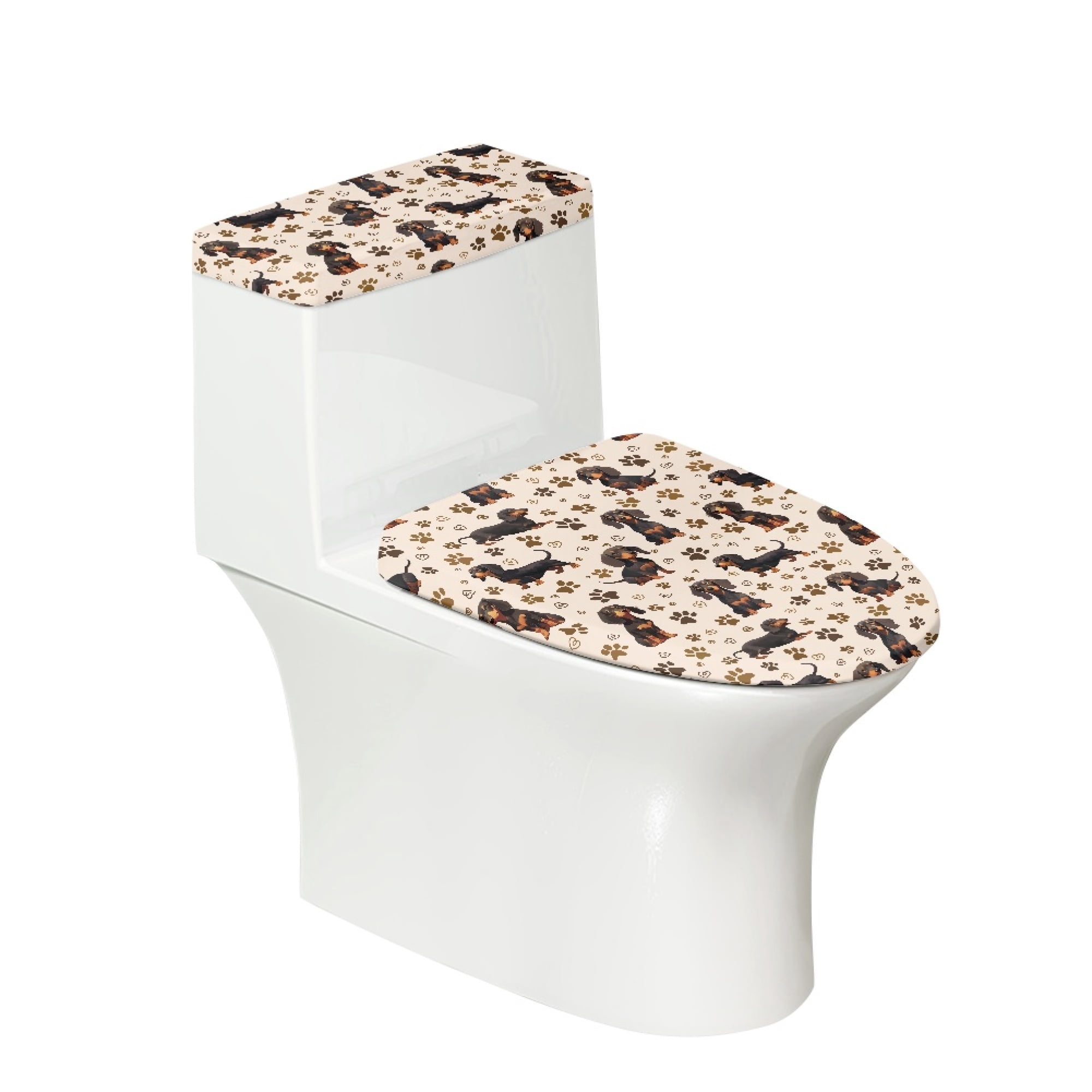 ZIATUBLE Dachshund Paw Toilet Lid Cover Elongated Toilet Lid and Tank ...