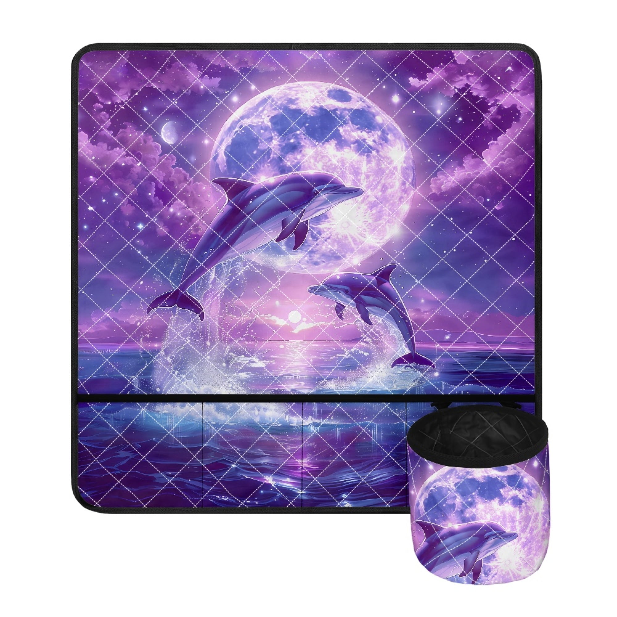 ZIATUBLE Dolphin Moon Machine Protective Pad Sea Sewing Machine Mat to ...