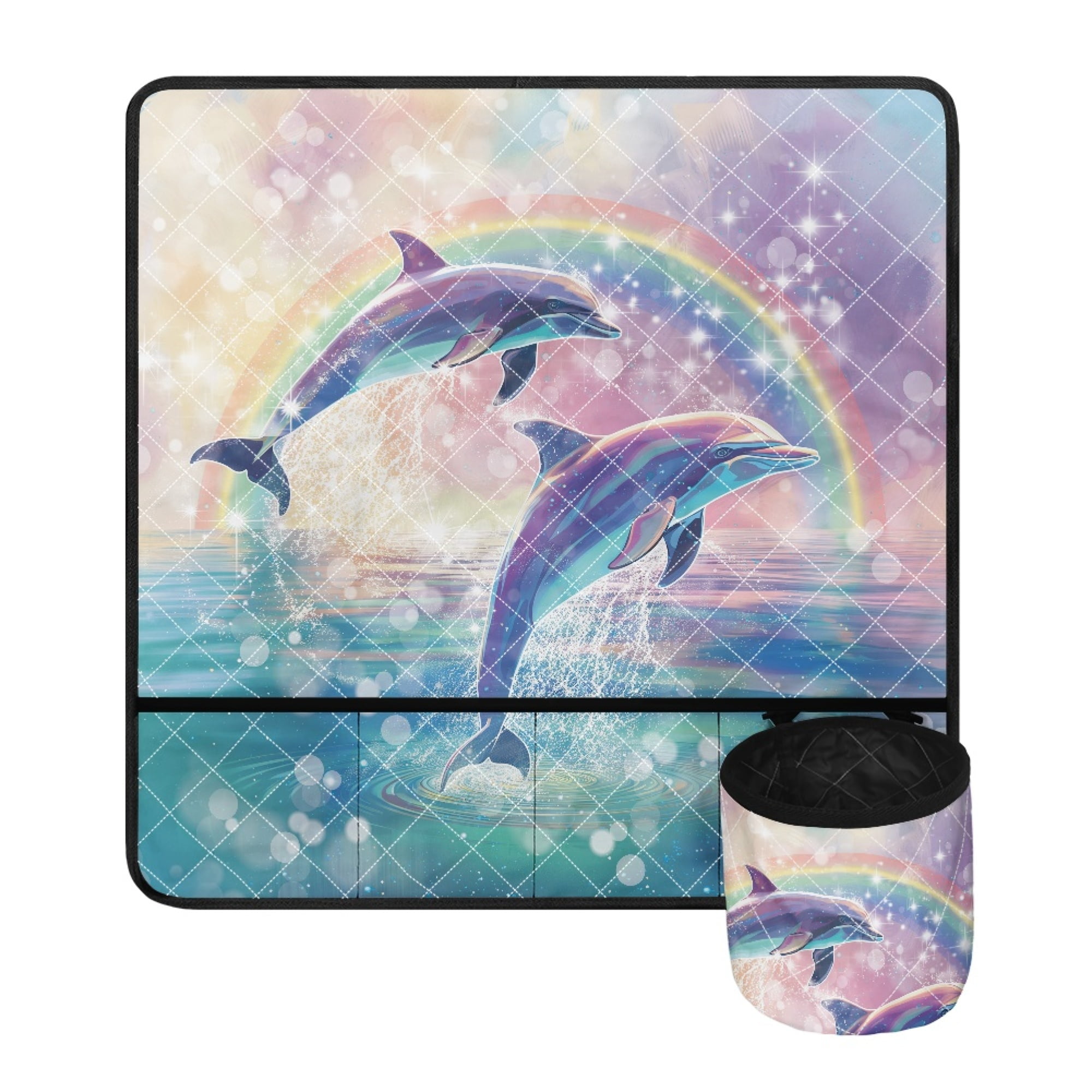 ZIATUBLE Dolphin Sea Sewing Machine Pad Rainbow Sewing Machine Carrying ...