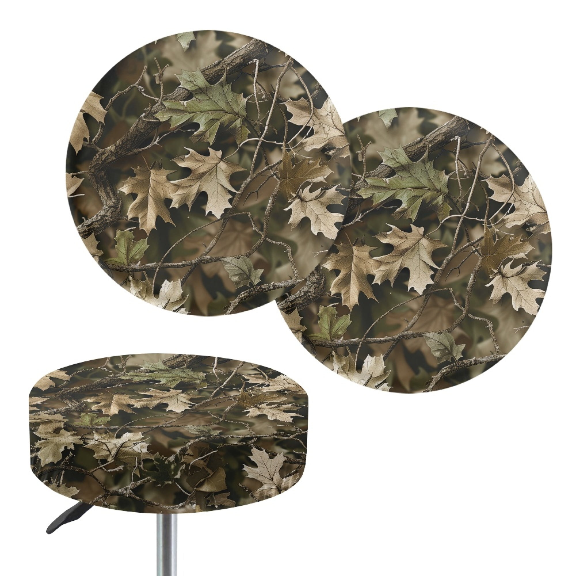 ZIATUBLE Dry Leaves Bar Stool Seat Covers Soft Round Stool Dust Covers ...