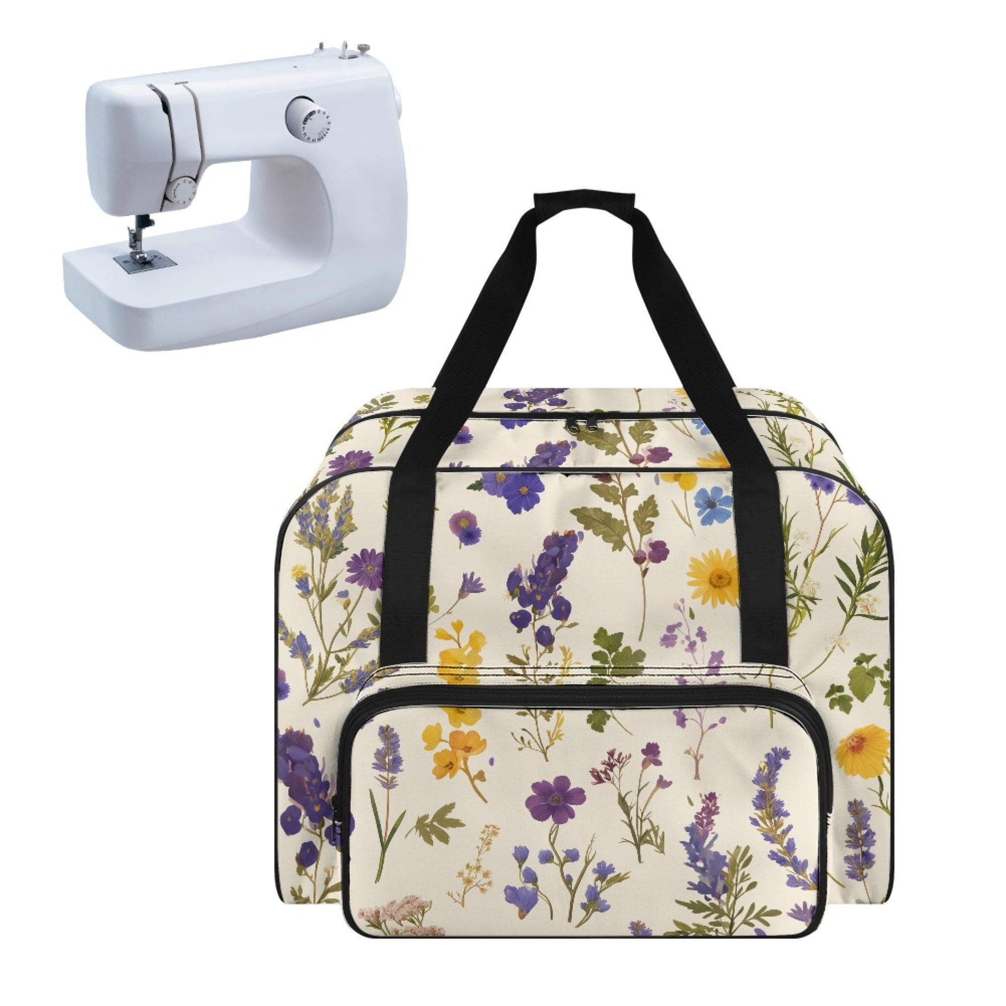 ZIATUBLE Floral Sewing Machine Carrying Cases Plants Carrying Travel ...
