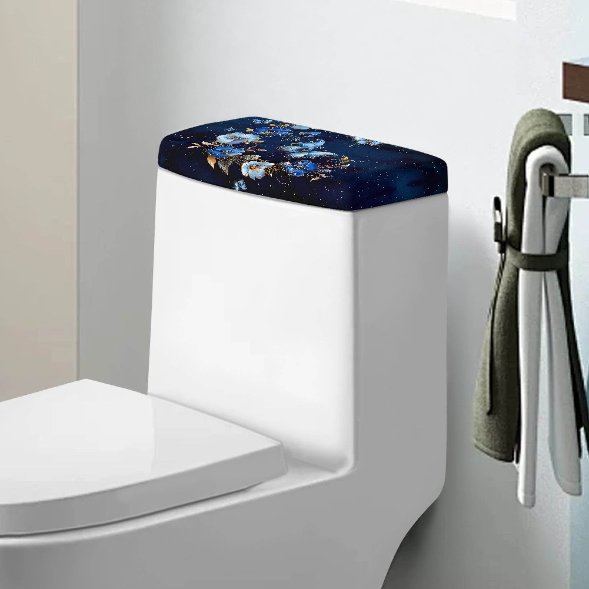ZIATUBLE Galaxy Flower Toilet Tank Covers Butterfly Toilet Tank Lid ...