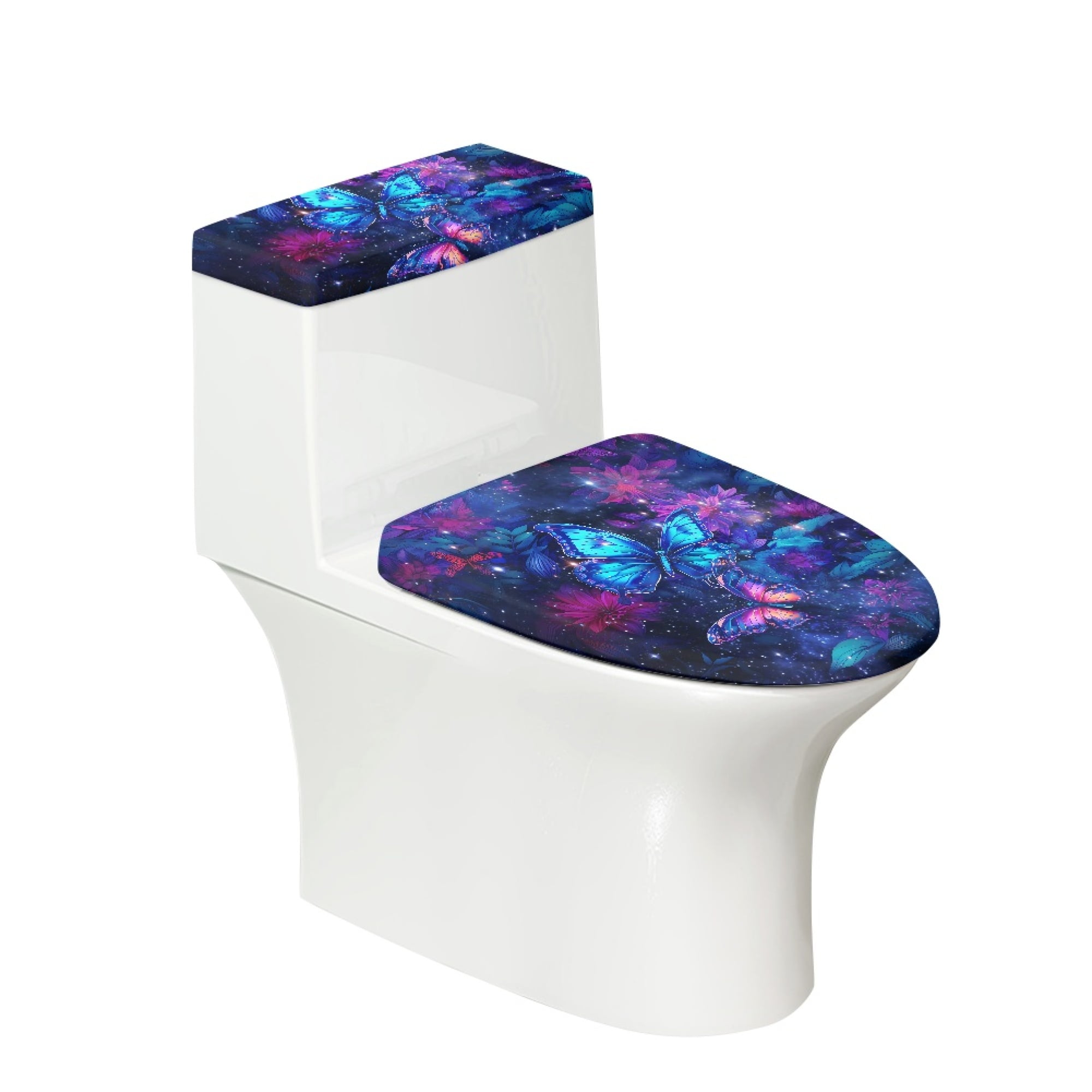 ZIATUBLE Galaxy Toilet Lid Cover Elongated Butterfly Toilet Seat Lid ...