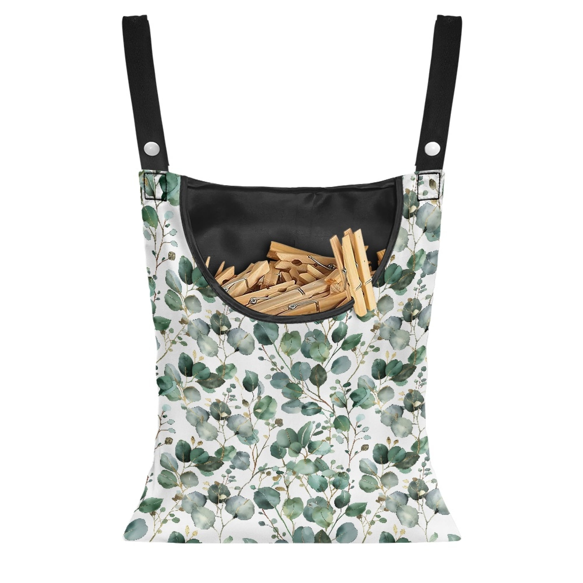 ZIATUBLE Green Leaves Clothespin Bag Storage Abrasion Resistant ...