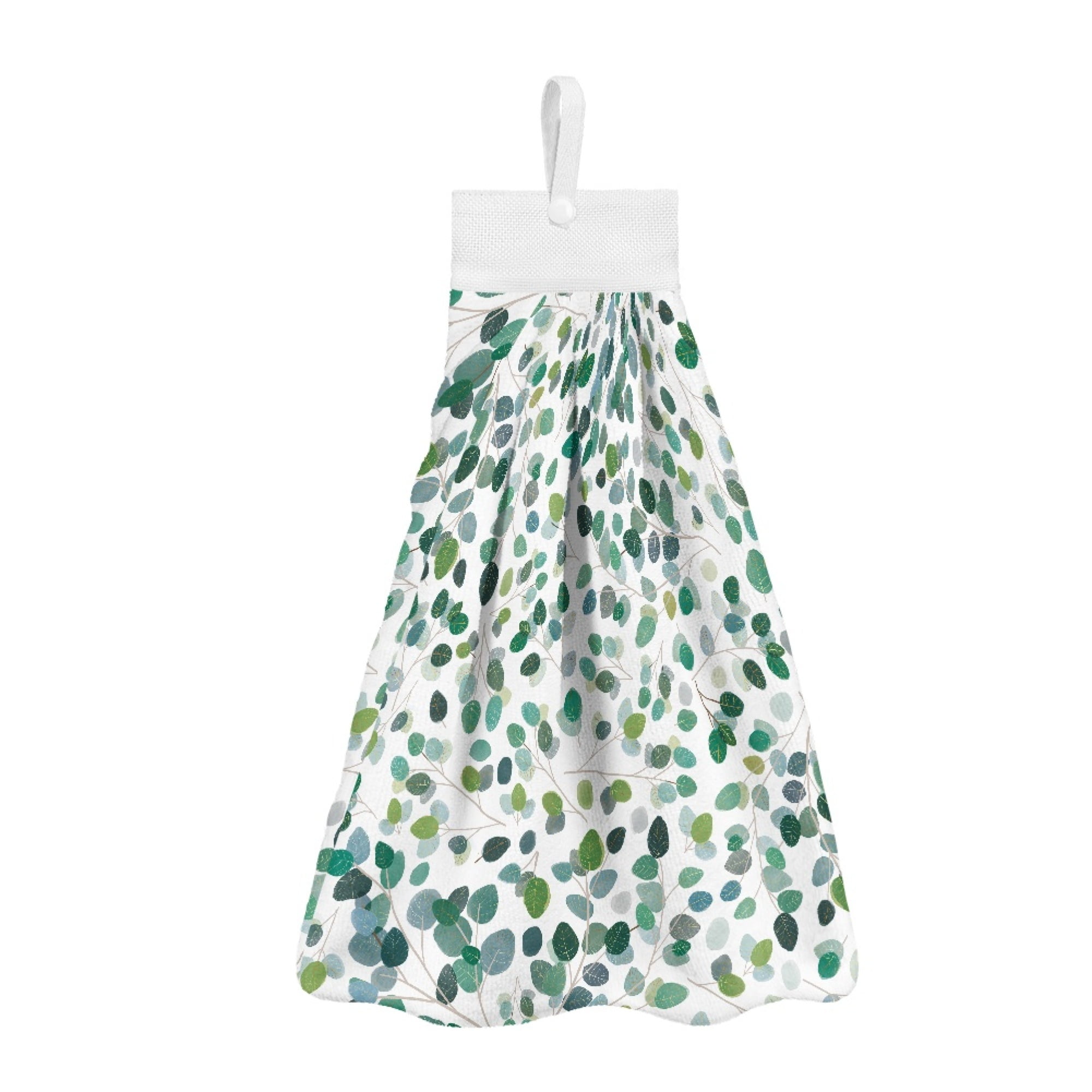 ZIATUBLE Green Leaves Hand Towels for Kitchen Breathable Dish Towel ...