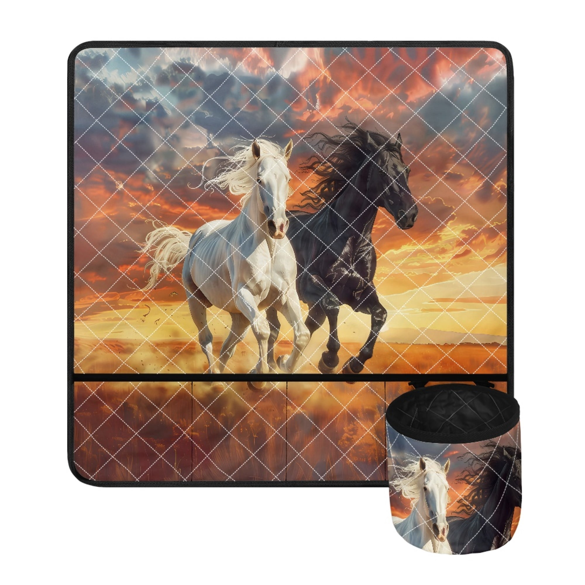 ZIATUBLE Horse Sewing Machine Mat with Small Cylinder Sewing Machine ...
