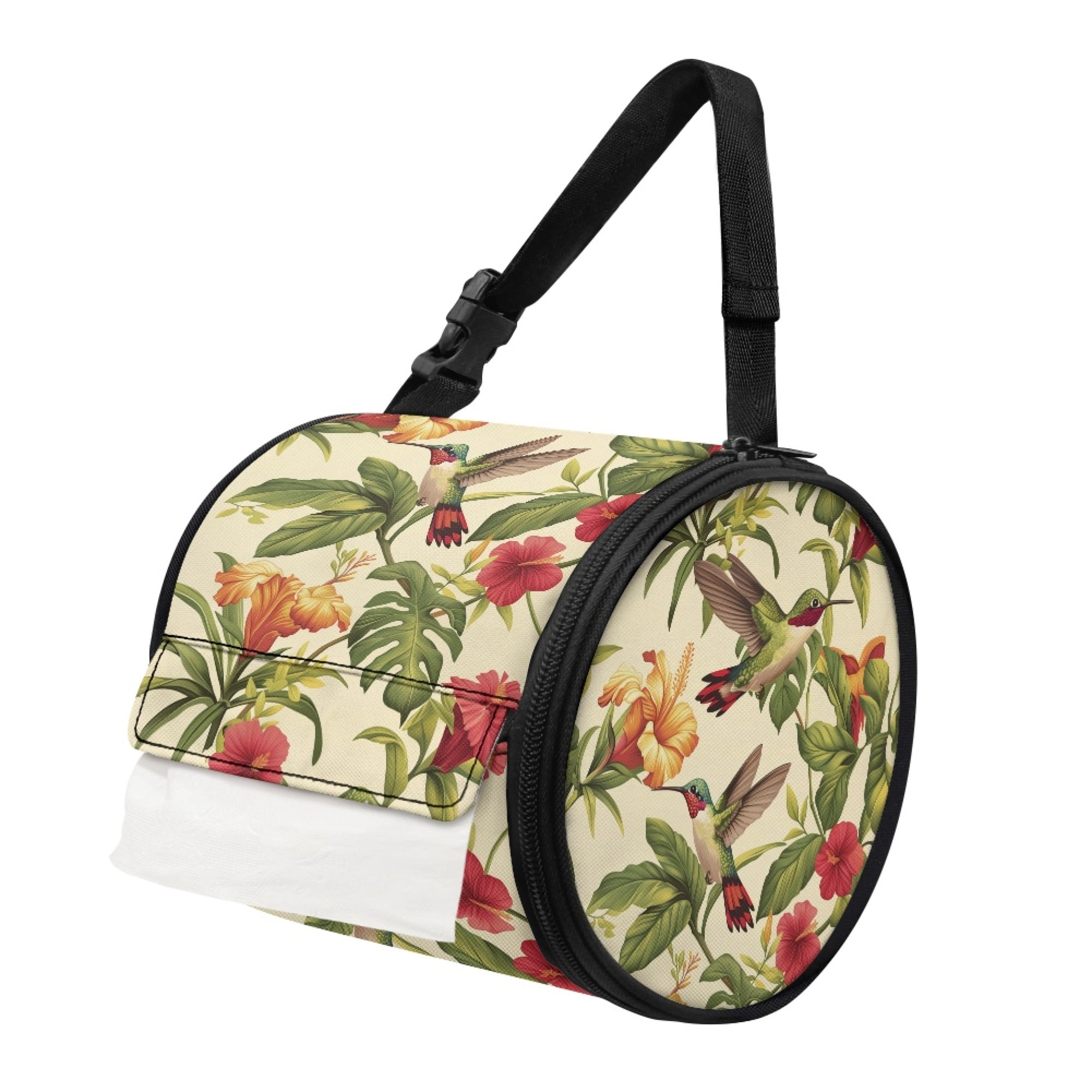 ZIATUBLE Hummingbird Flower Tissue Roll Hanging Cover Foldable Paper ...