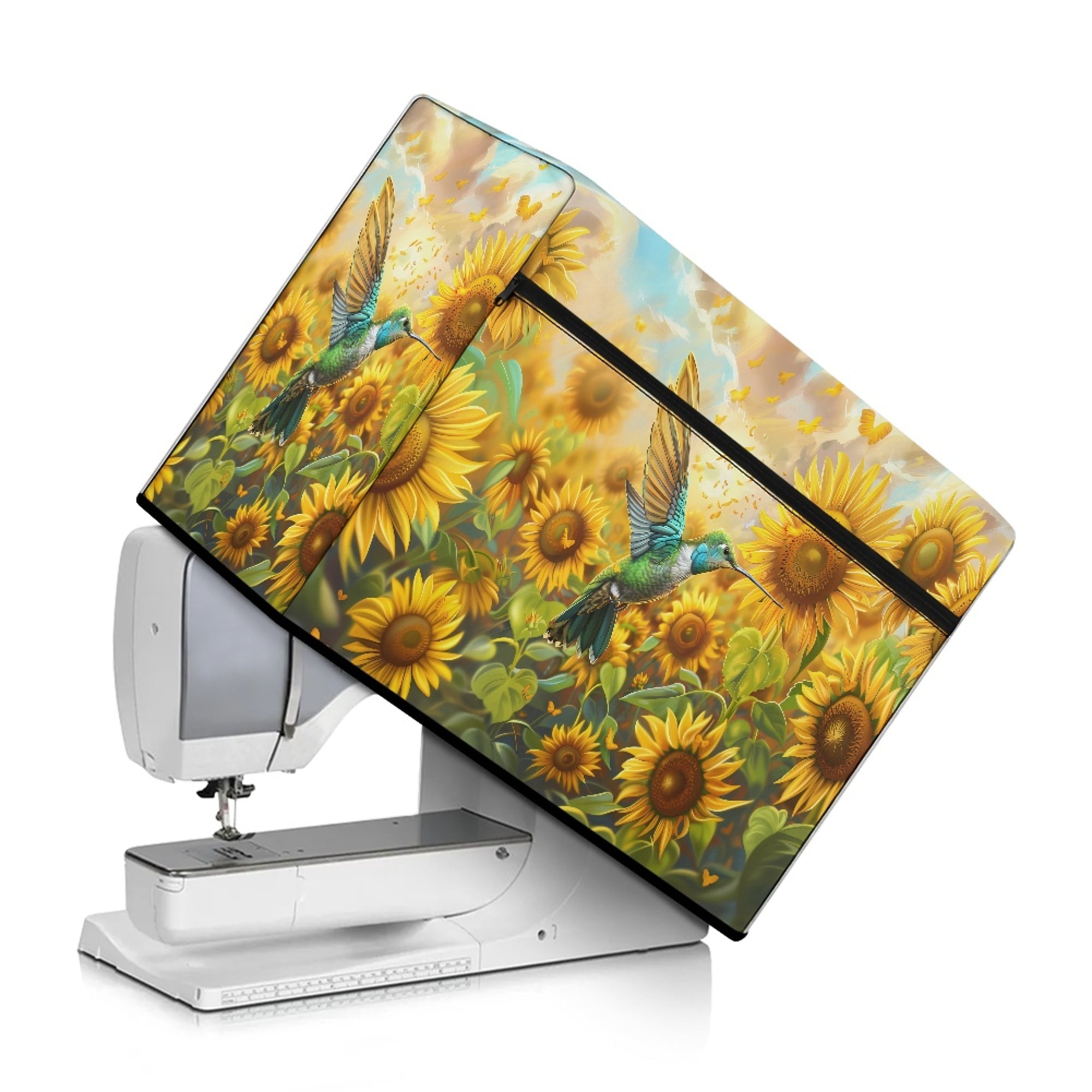 ZIATUBLE Hummingbird Pattern Sewing Machine Protect Cover Sunflower ...