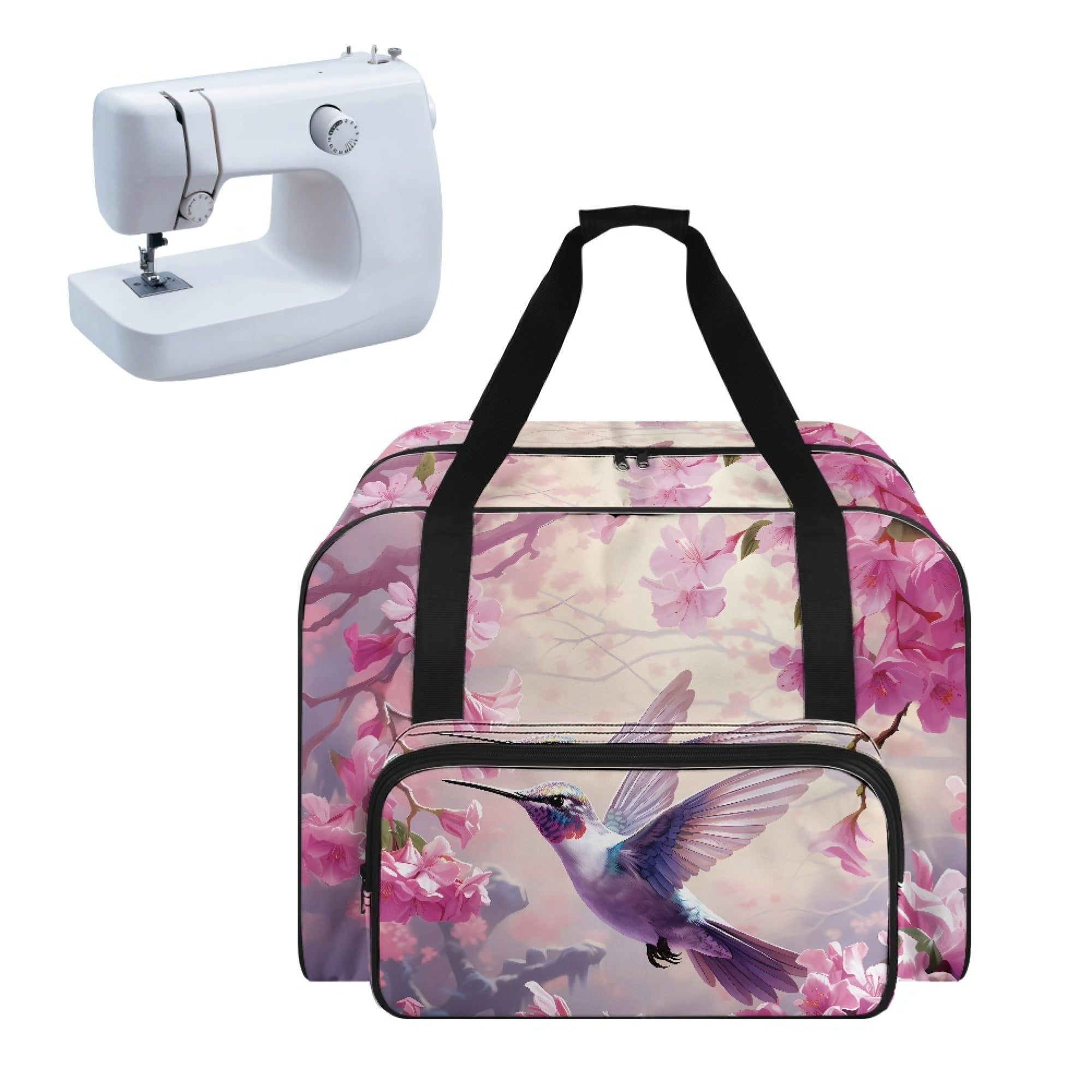 ZIATUBLE Hummingbird Portable Carrying Totes Cherry Blossom Organizer ...