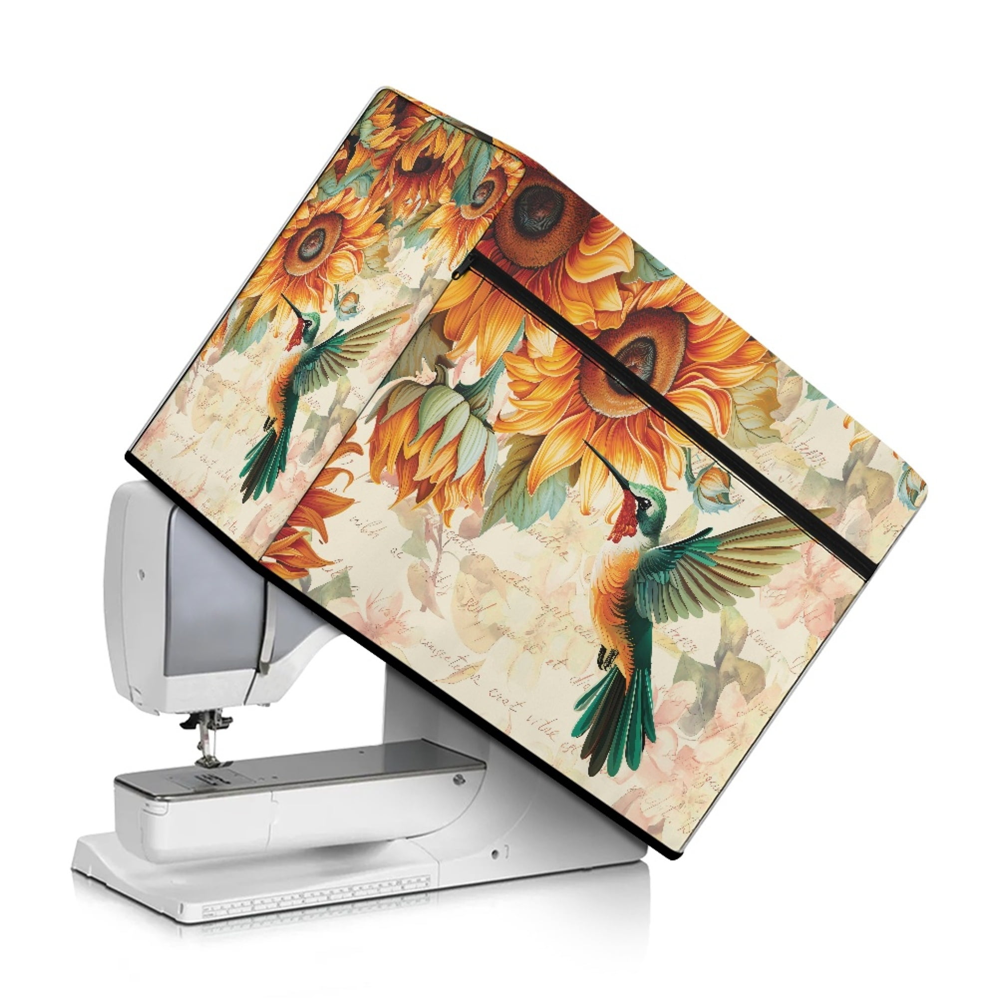 ZIATUBLE Hummingbird Sewing Machine Cover Pink Sunflower Sewing Machine ...