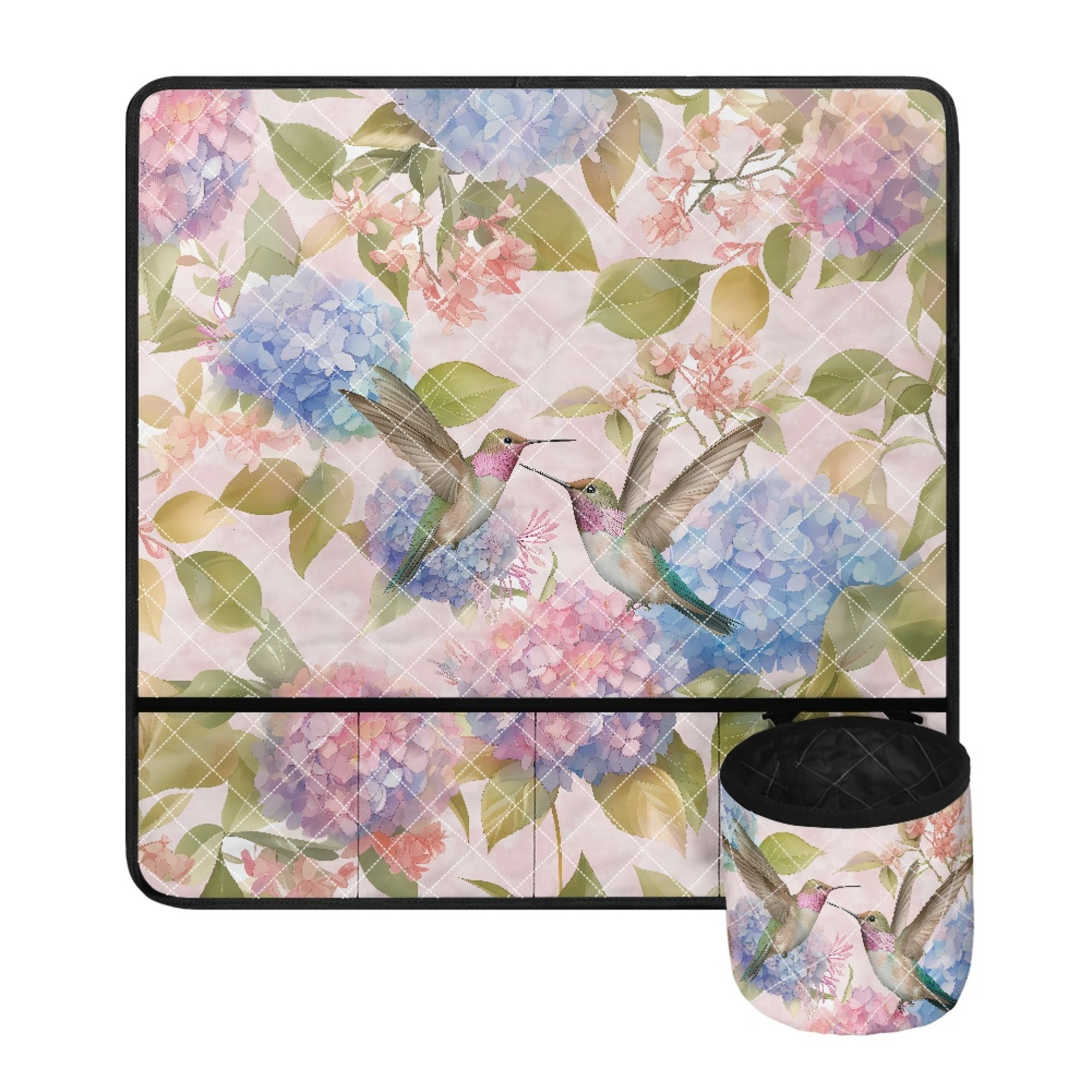 ZIATUBLE Hummingbird Sewing Machine Pad Organizer Floral Sewing Machine ...
