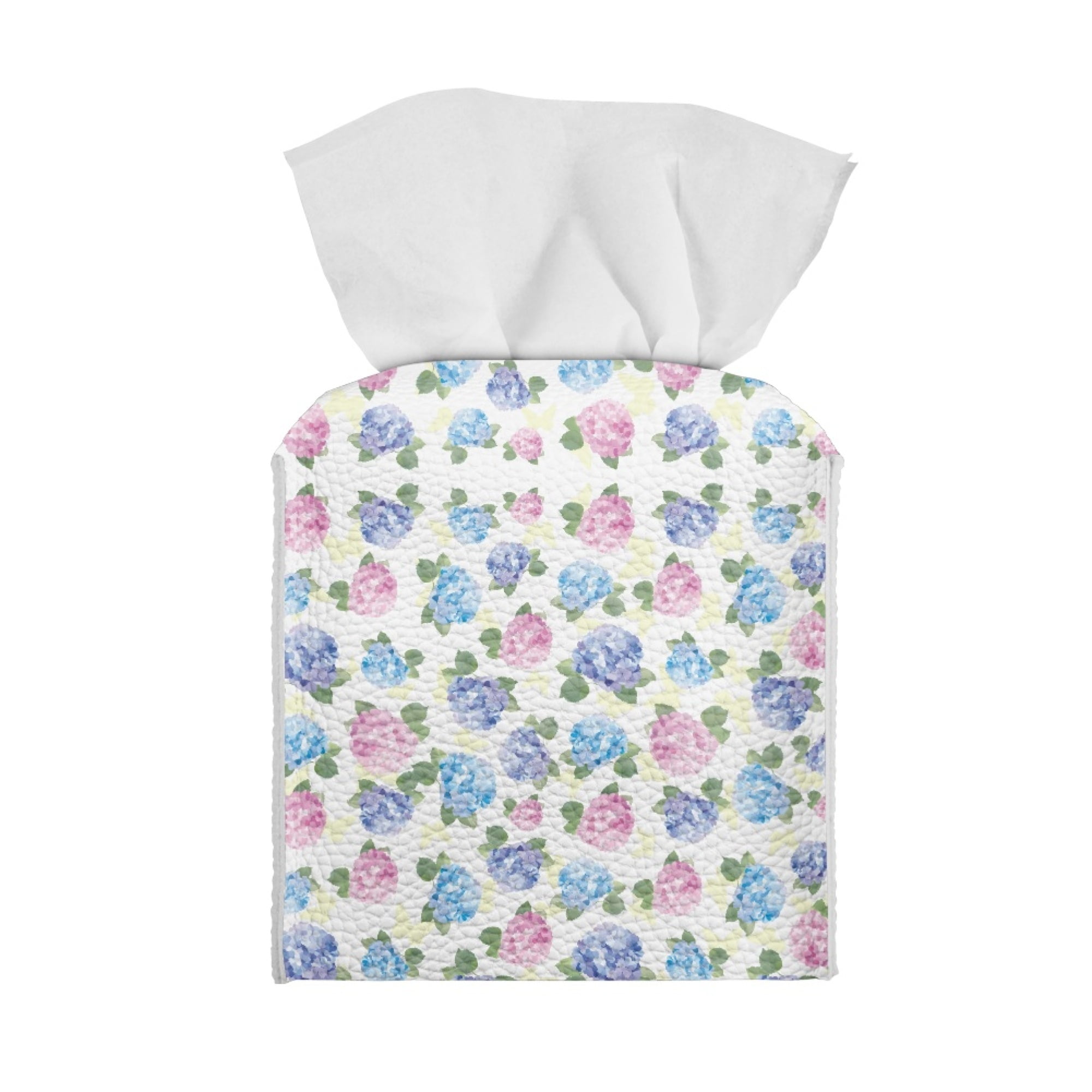 ZIATUBLE Hydrangea Flower Leather Tissue Box Cover Square Tissue Box ...