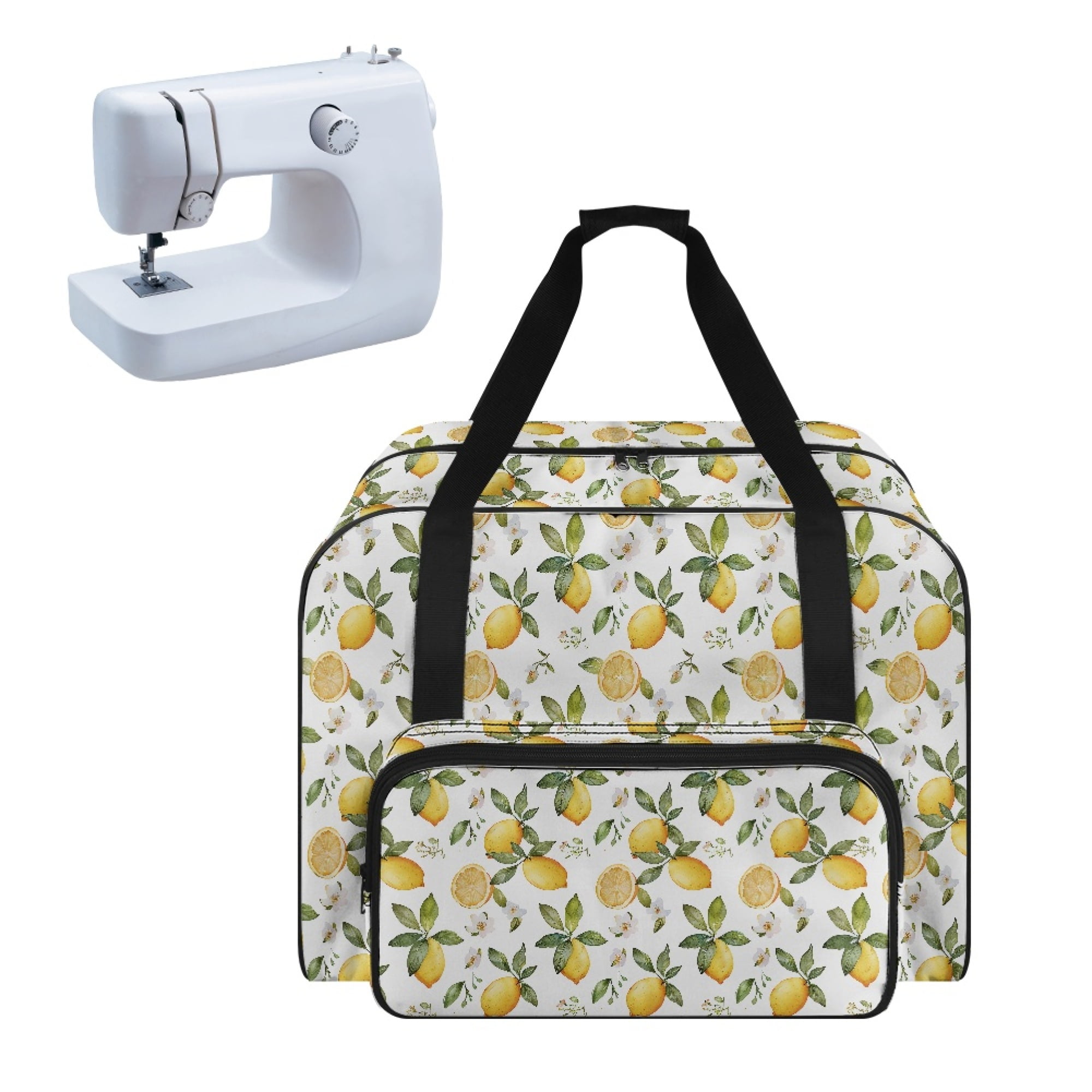 ZIATUBLE Lemon Portable Cover Tote Bag with Zippers Organizer Bag Easy ...