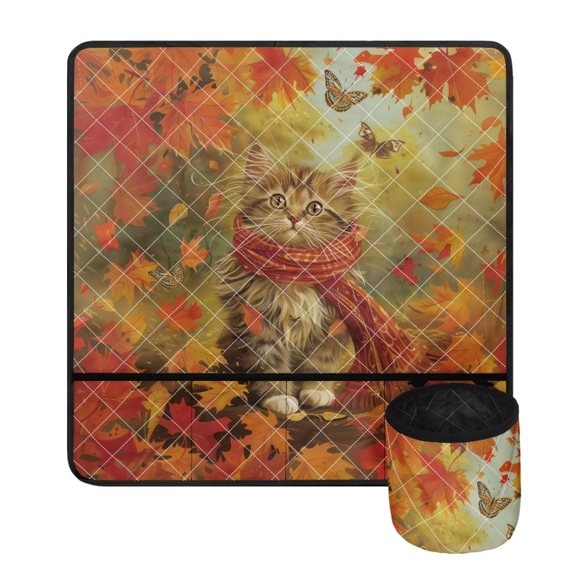ZIATUBLE Maple Leaf Sewing Machine Pad Cute Cat Sewing Machine ...