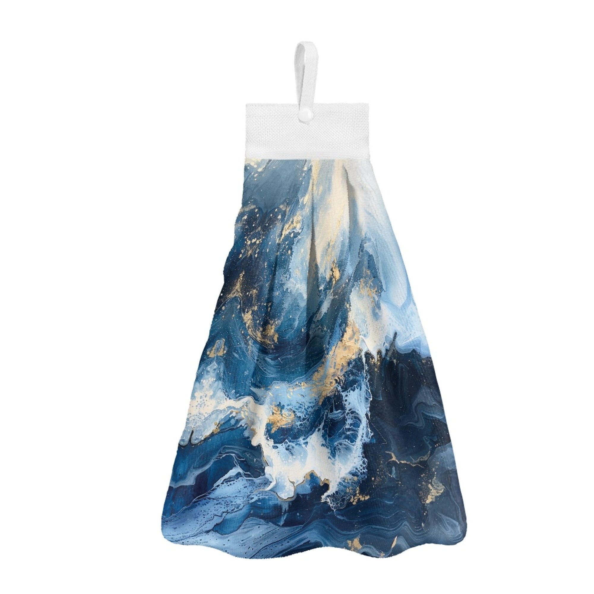 ZIATUBLE Marble Stripes Hanging Hand Dry Towels Soft Hanging Kitchen ...