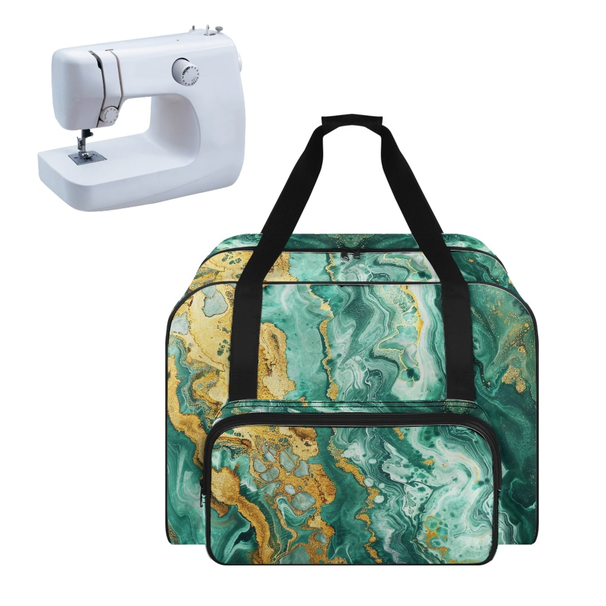 ZIATUBLE Marble Stripes Sewing Machine Storage Bags Large Capacity ...