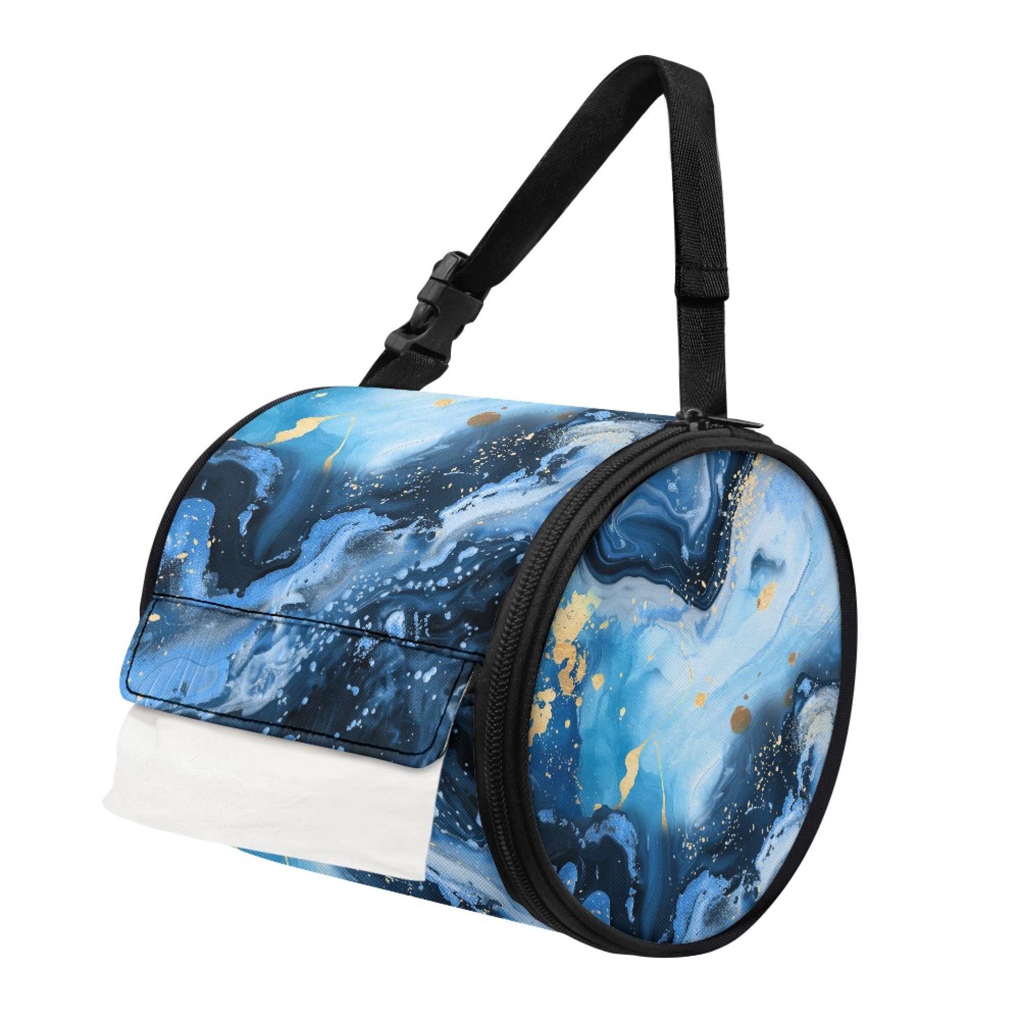 ZIATUBLE Marble Stripes Toilet Paper Holder Round Paper Towel Dispenser ...