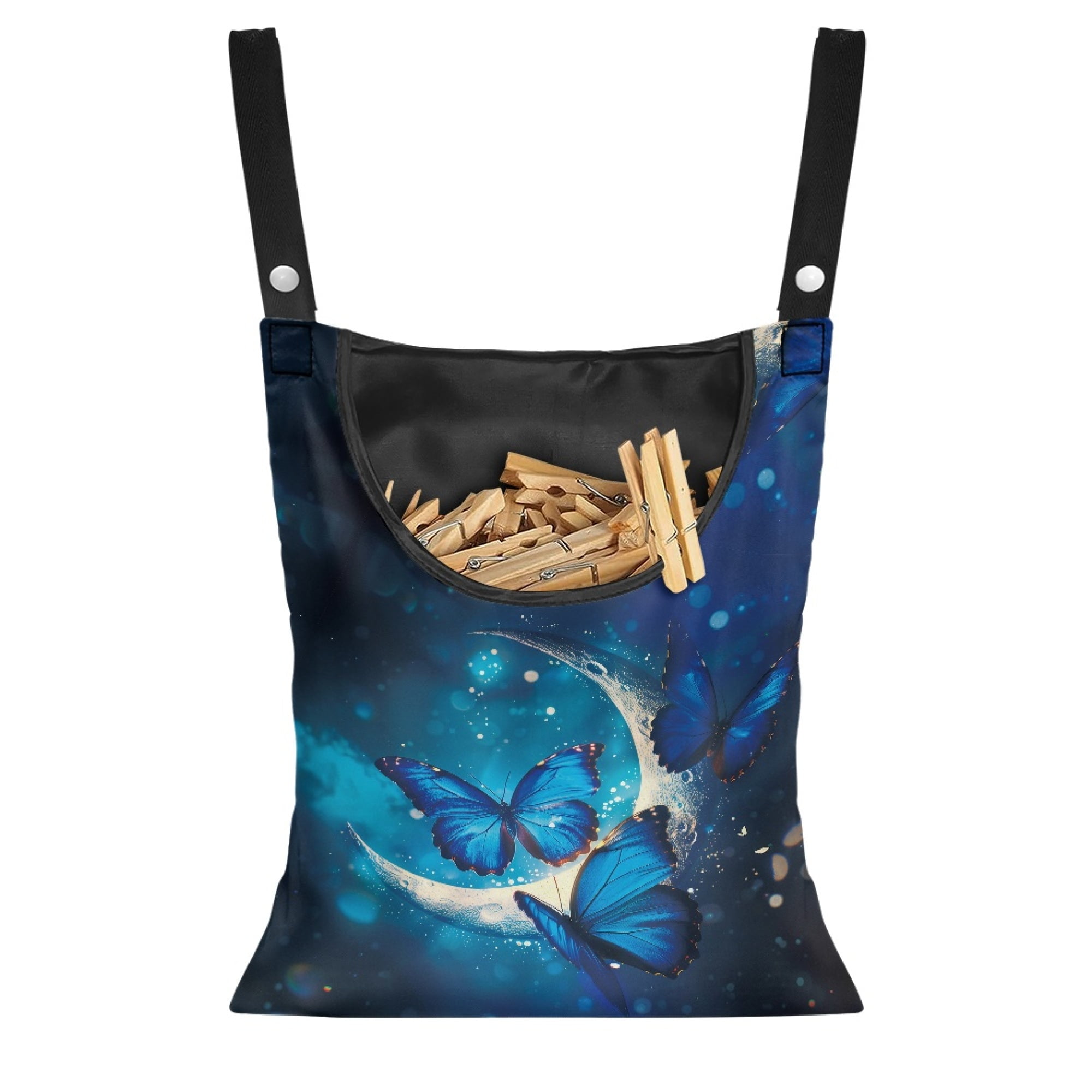 ZIATUBLE Moon Butterfly Hanging Storage Organizer Floral Clothesline ...