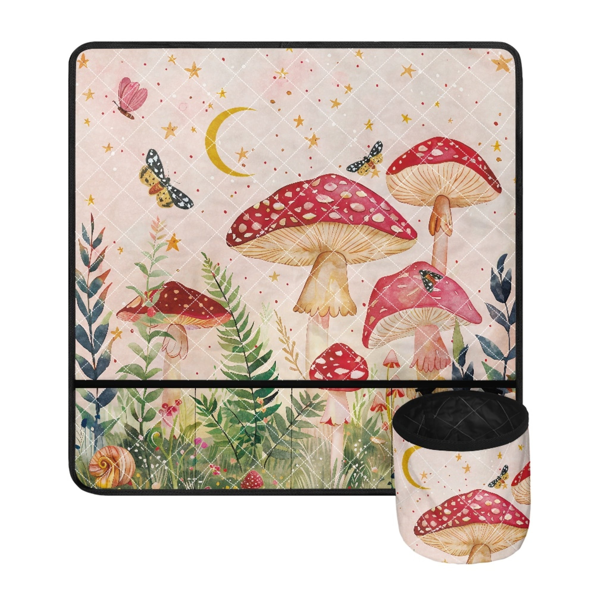ZIATUBLE Mushroom Sewing Machine Pad Organizer Butterfly Plants Sewing ...