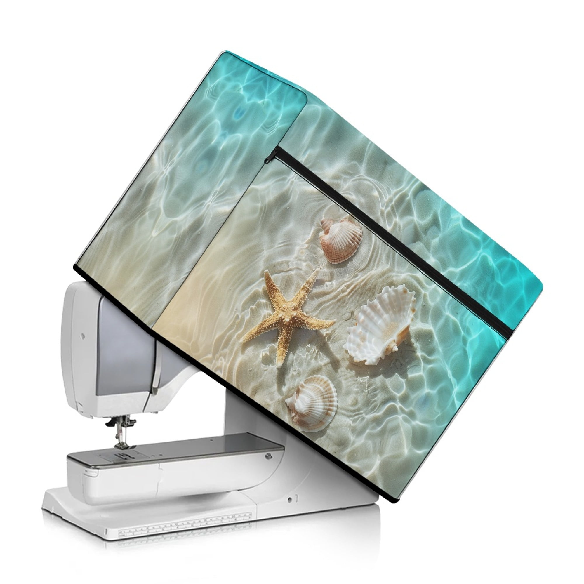 ZIATUBLE Ocean Starfish Sewing Machine Cover Dust Cover Shells Cover ...