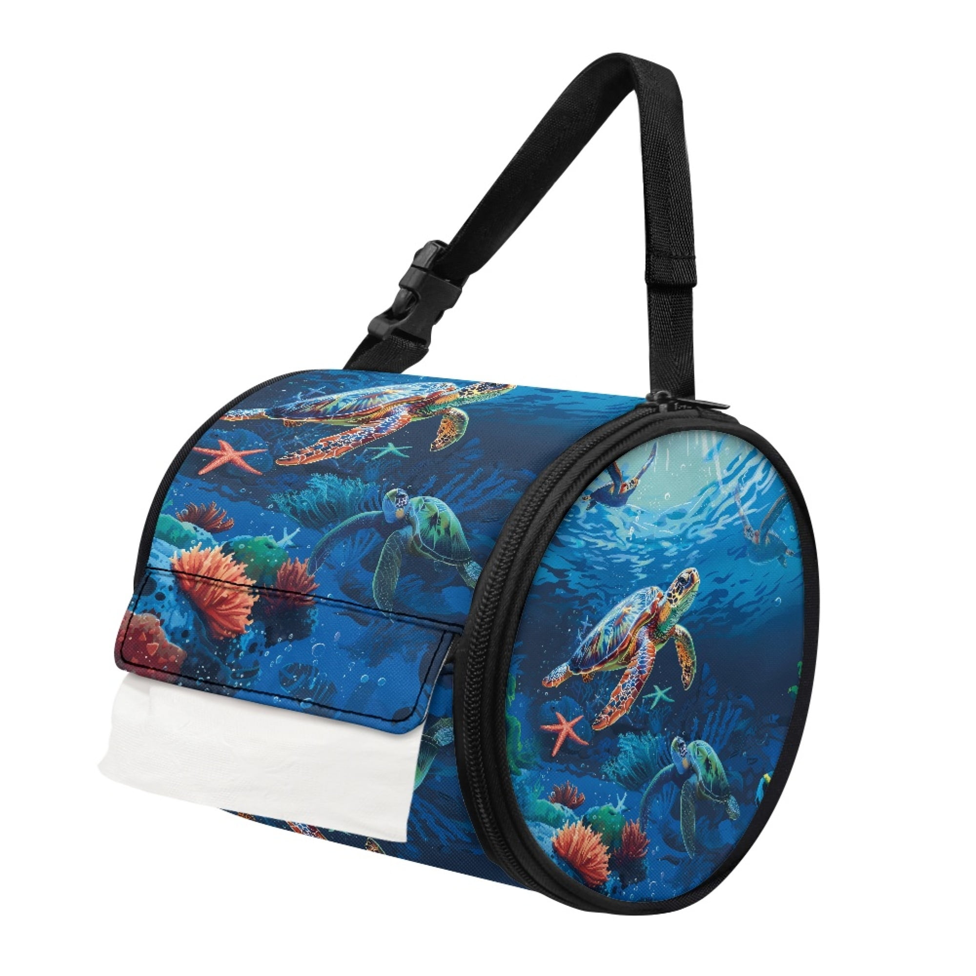 ZIATUBLE Ocean Turtle Tissue Roll Hanging Cover Kitchen Paper Towel ...