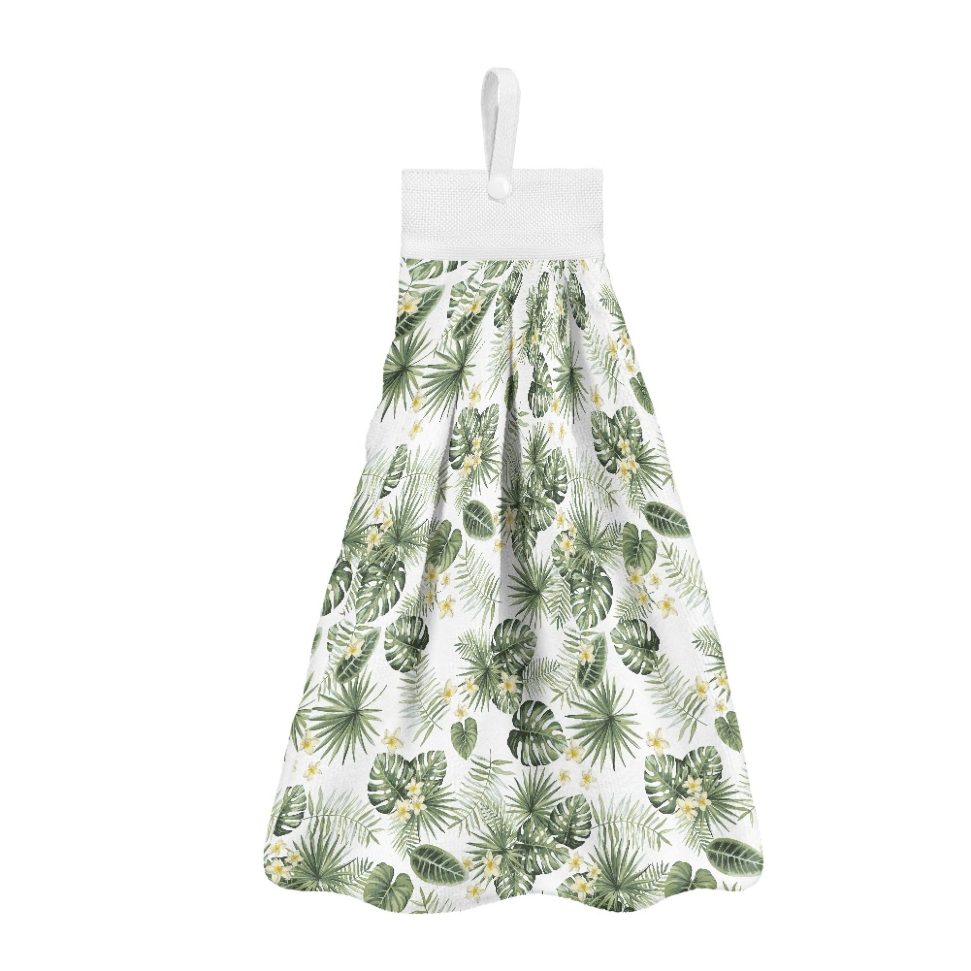 ZIATUBLE Palm Leaves Kitchen Hanging Towels Soft Hand Towels Loop Fast ...