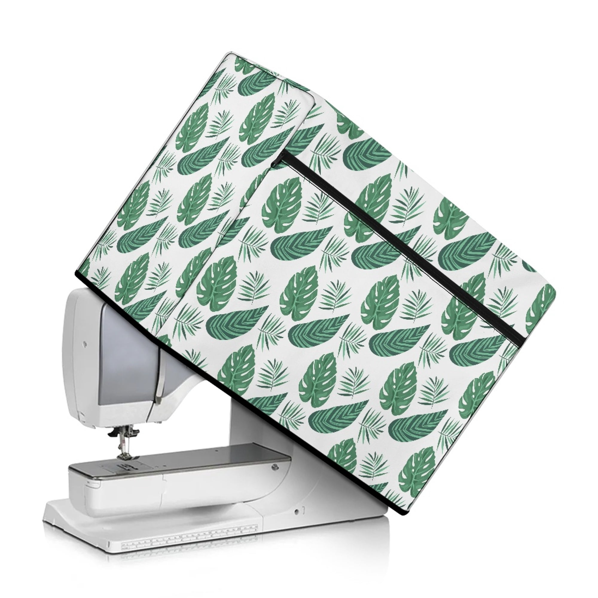 ZIATUBLE Palm Leaves Sewing Machine Dust Cover Pattern Protective Cover ...