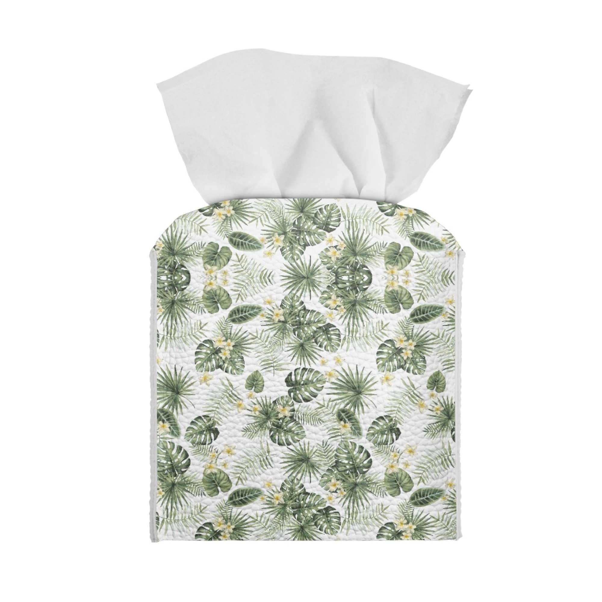 ZIATUBLE Palm Leaves Square Tissue Box Cover Leather Tissue Holder for ...