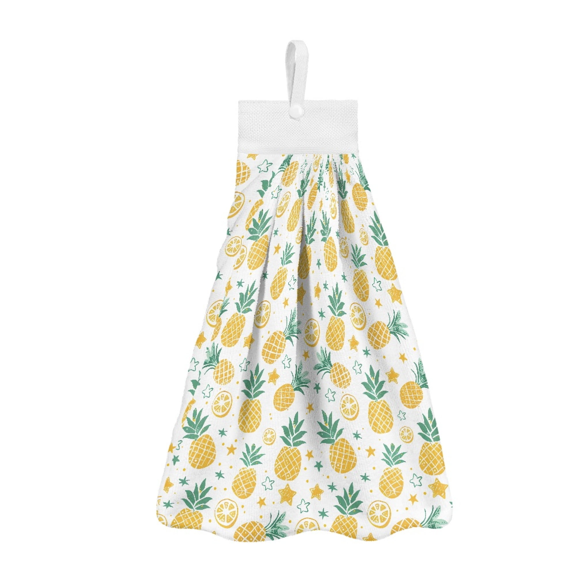 ZIATUBLE Pineapple Hanging Kitchen Towel with Snap Button Bathroom Hand ...