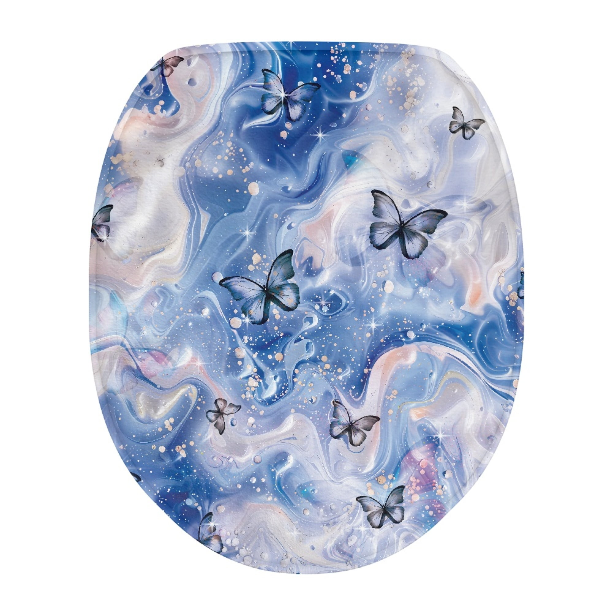 ZIATUBLE Purple Butterfly Toilet Lid Covers for Bathroom Decoraction ...