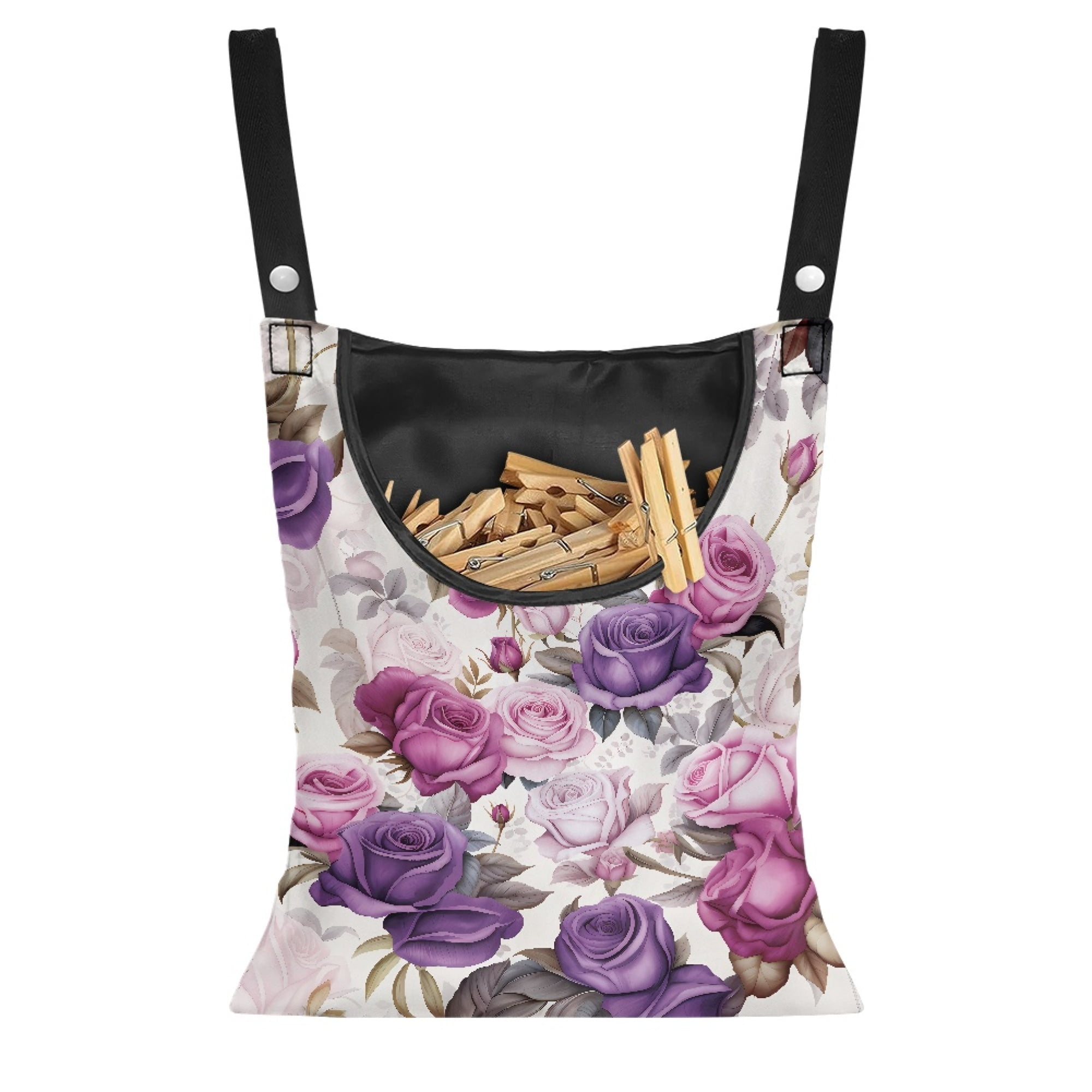 ZIATUBLE Rose Clothespin Bag Storage Stretch Storage Hanging Organizer ...