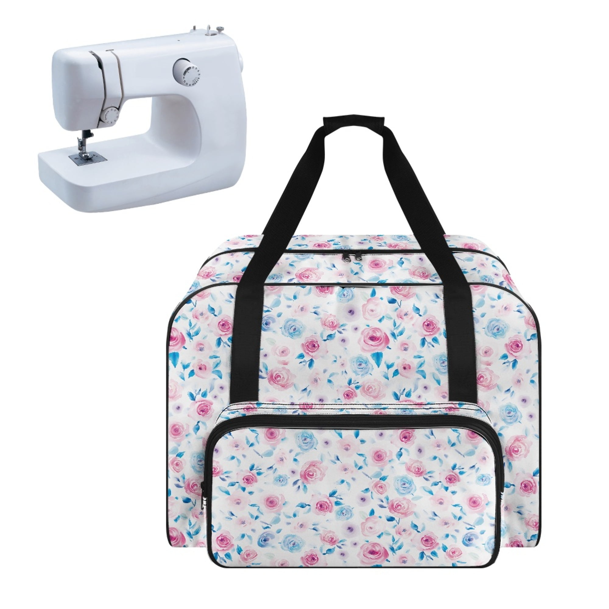 ZIATUBLE Rose Sewing Machine Carrying Bag Soft Portable Carrying Totes ...