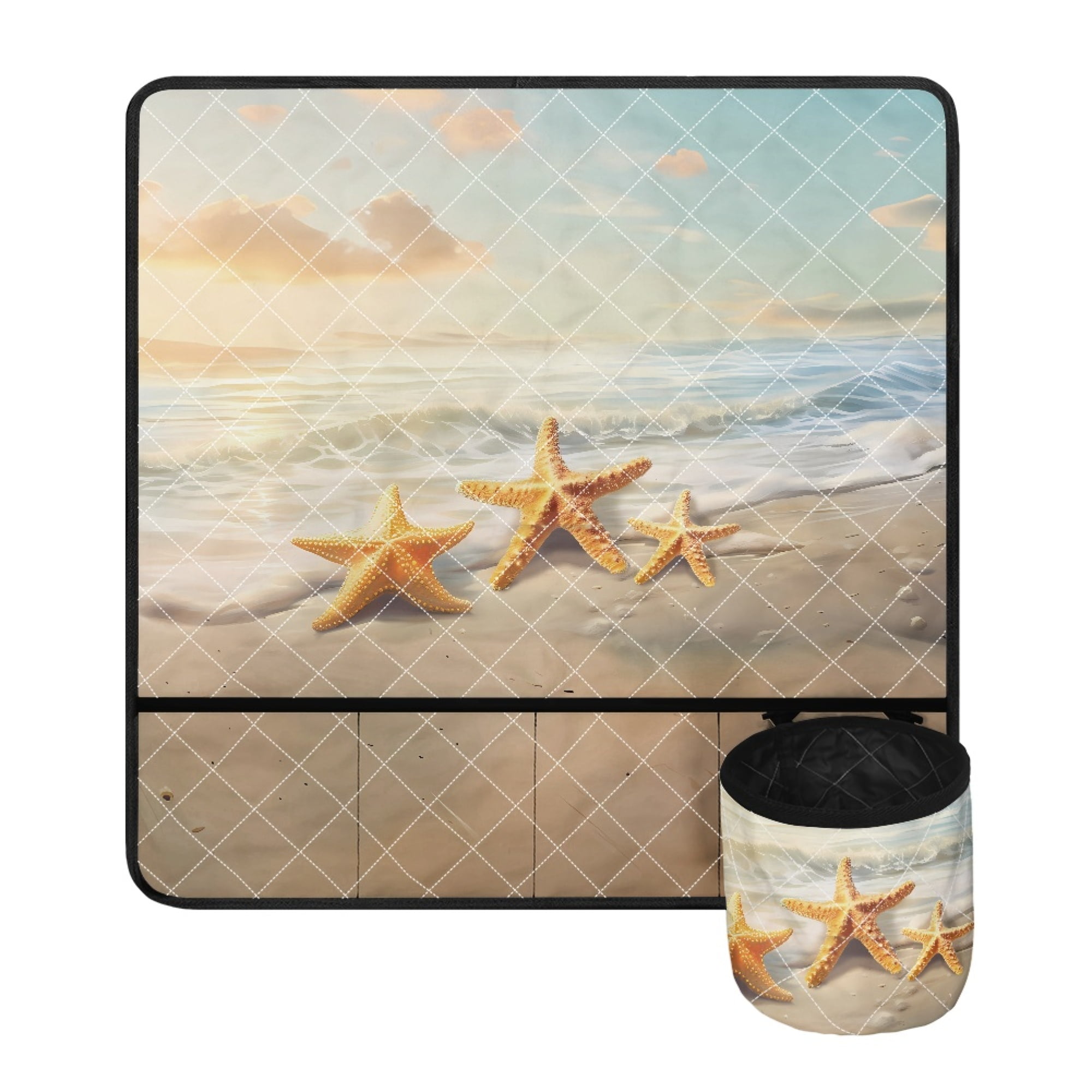 ZIATUBLE Sea Beach Sewing Machine Mat Organizer Starfish Pad Organizer ...