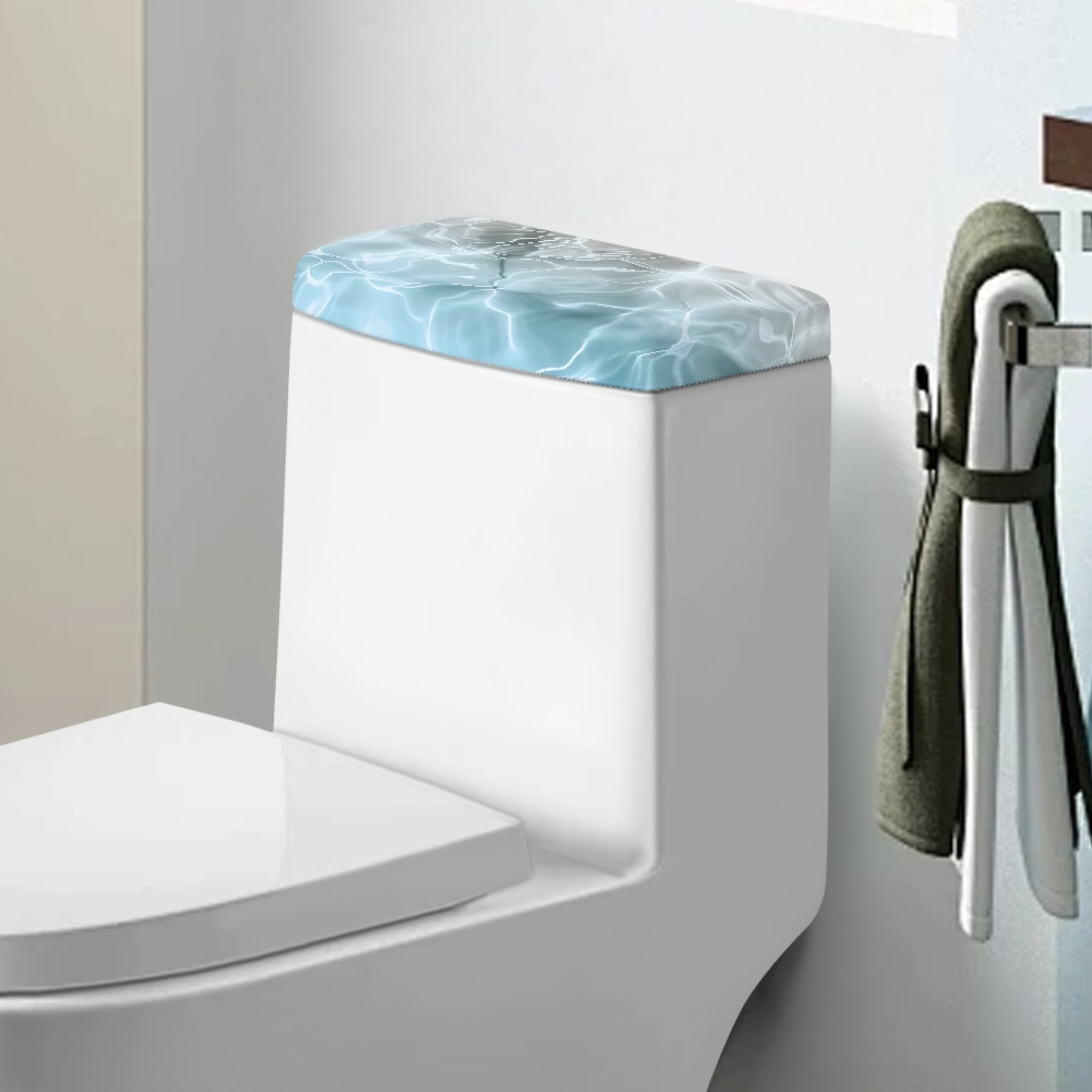 ZIATUBLE Sea Toilet Tank Top Cover Standard Toilet Tank Cover Reusable ...